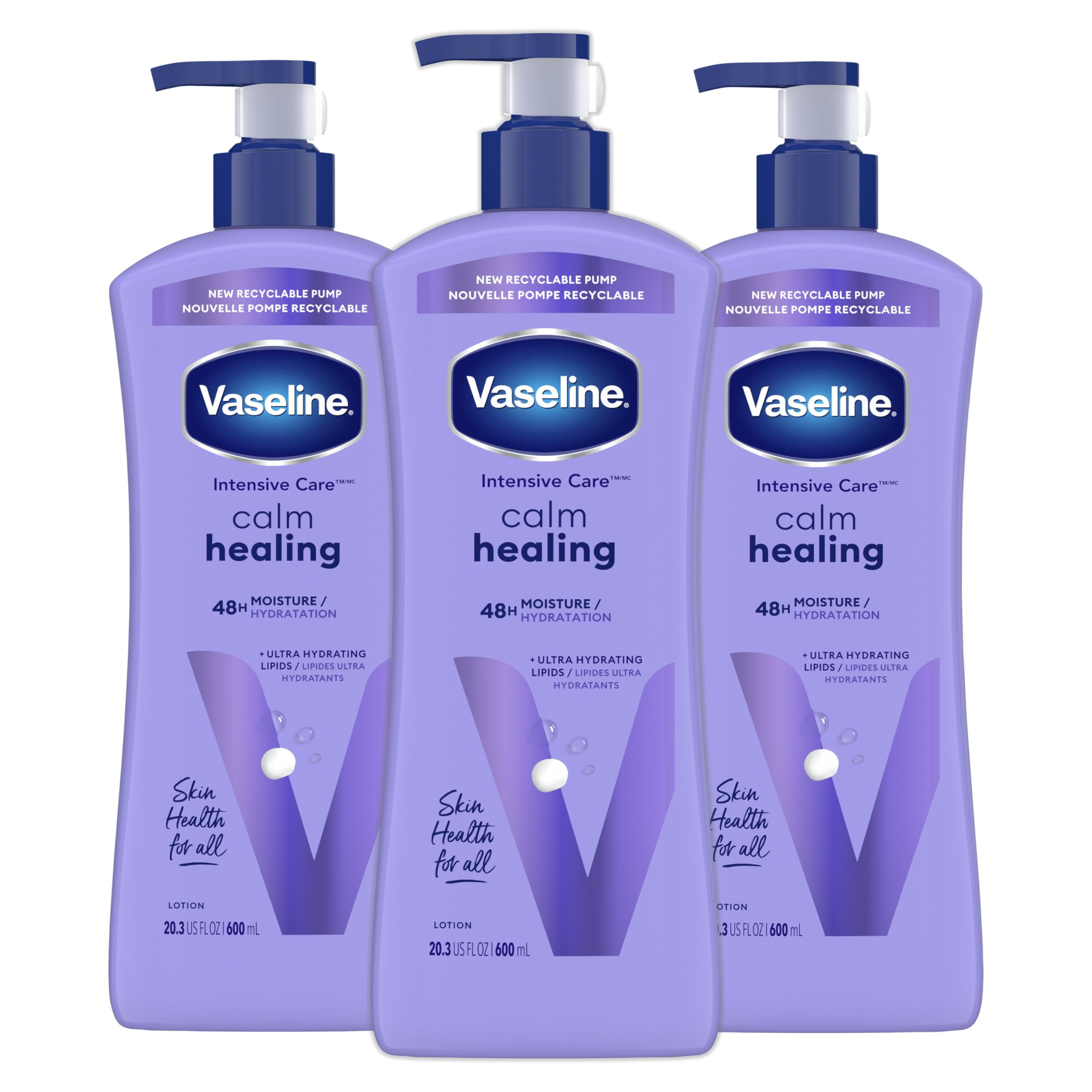 Vaseline Intensive Care Calm Healing Body Lotion 3 count for Dry Skin ...