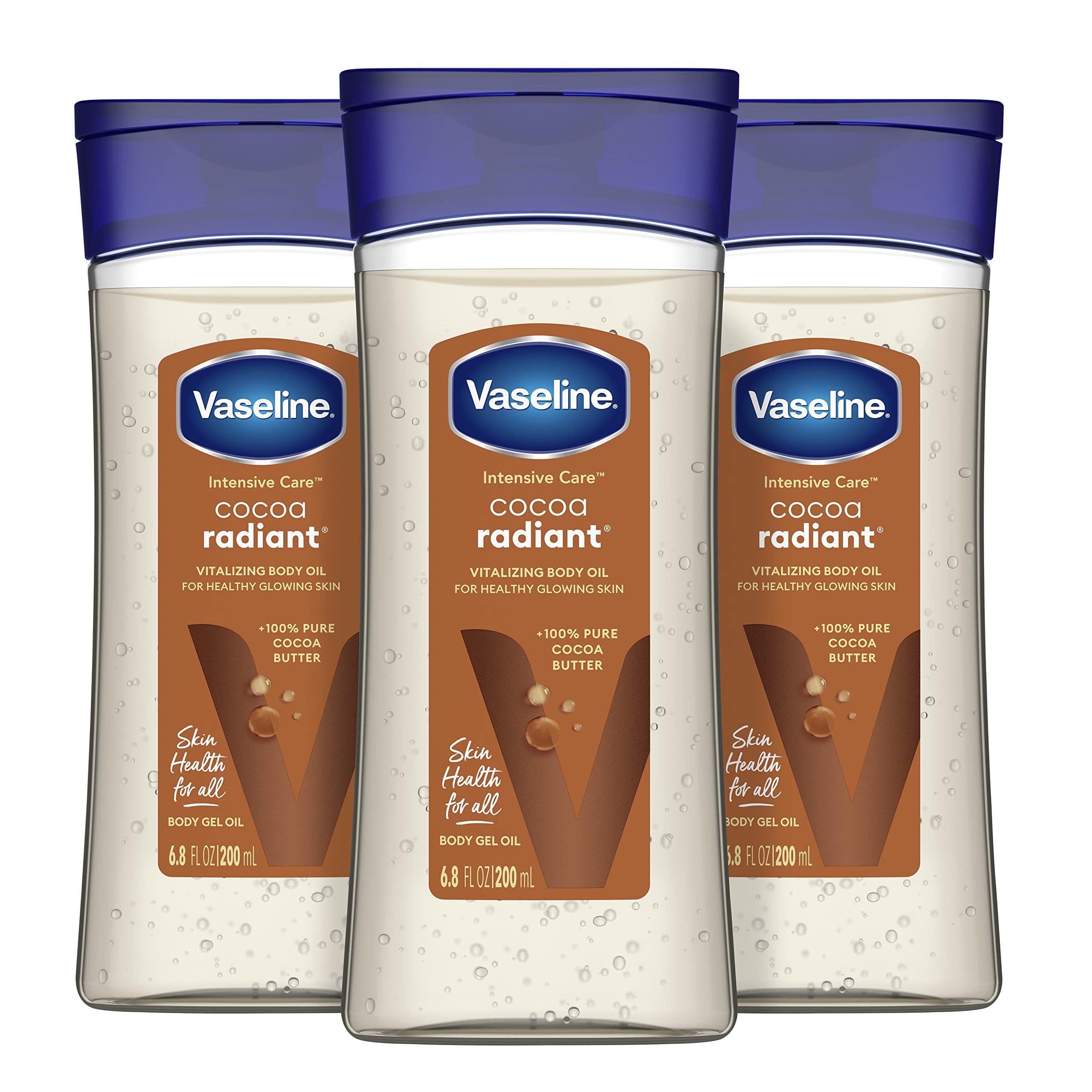 Vaseline Intensive Care Cocoa XEF1 Radiant For Glowing Skin 3 Count Body Gel Oil Body Oil Made ...