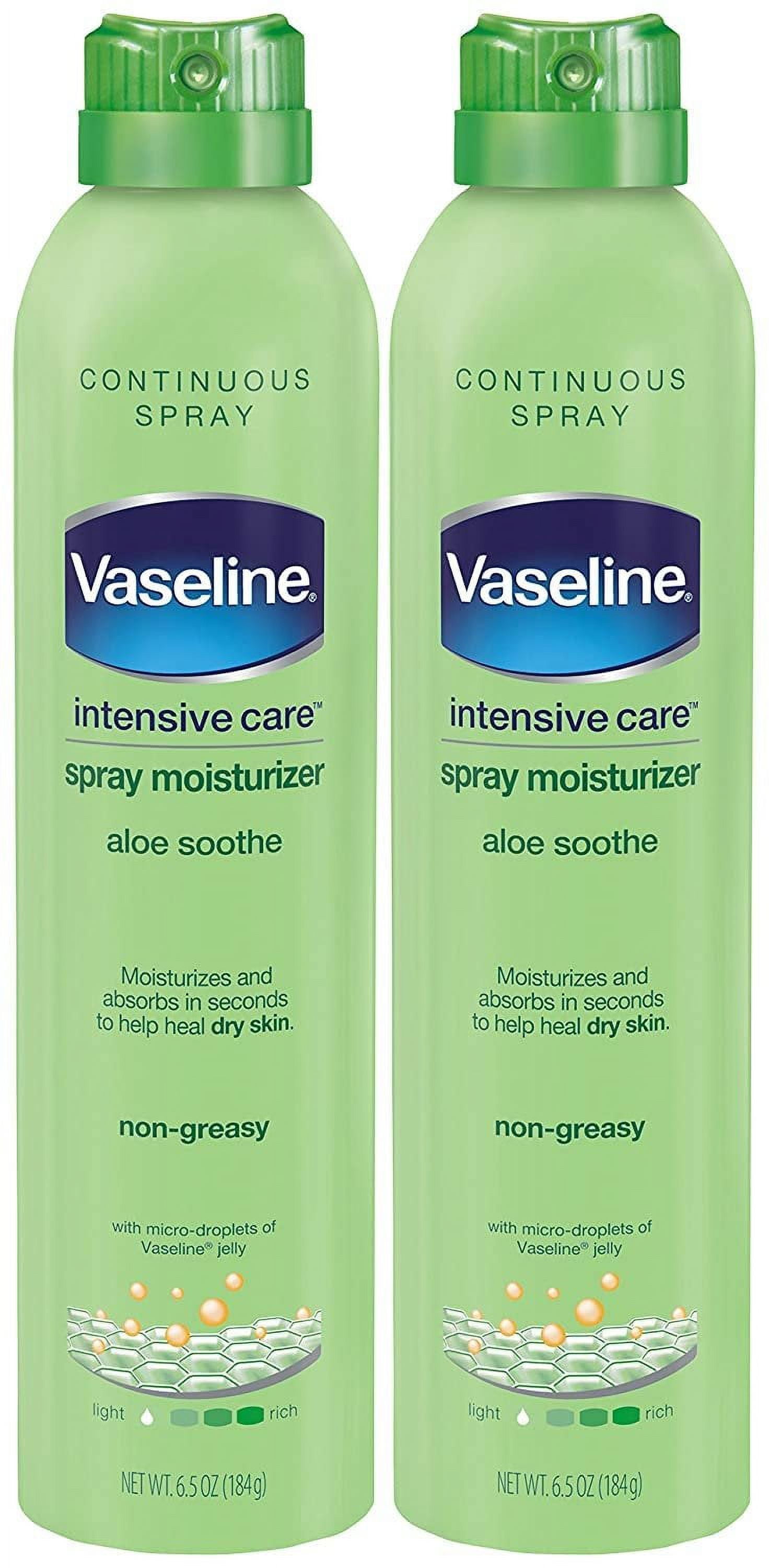 Vaseline Intensive Care Spray Moisturizer, Aloe Soothe Spray Lotion ...