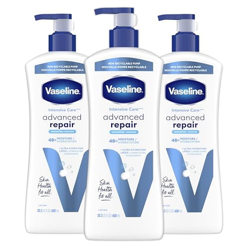 Vaseline Intensive Care Unscented Advanced Repair Body Lotion - Ultra-Hydrating with Lipids for ...