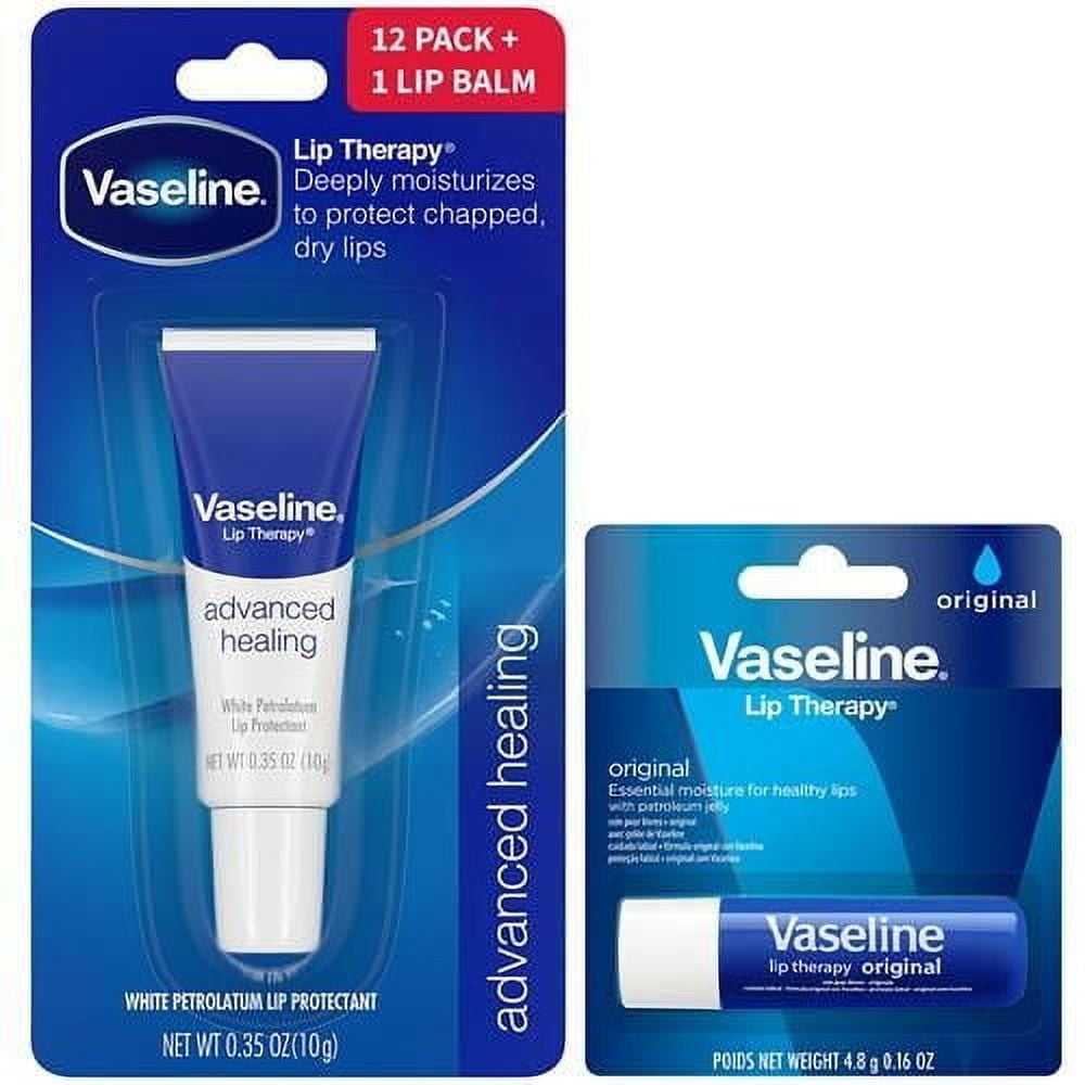 Vaseline Lip Therapy Advanced Healing Lip Balm Tube 12-Pack – White ...