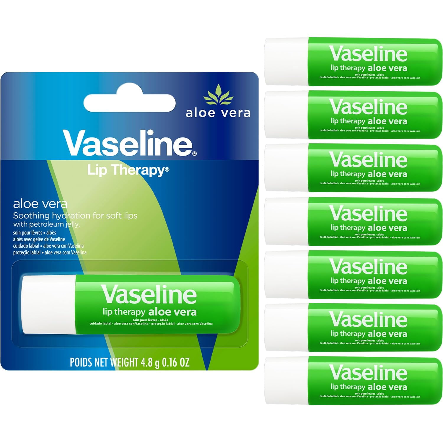 Vaseline Lip Therapy Aloe Fresh - Hydrating Lip Balm Pack, Vaseline ...