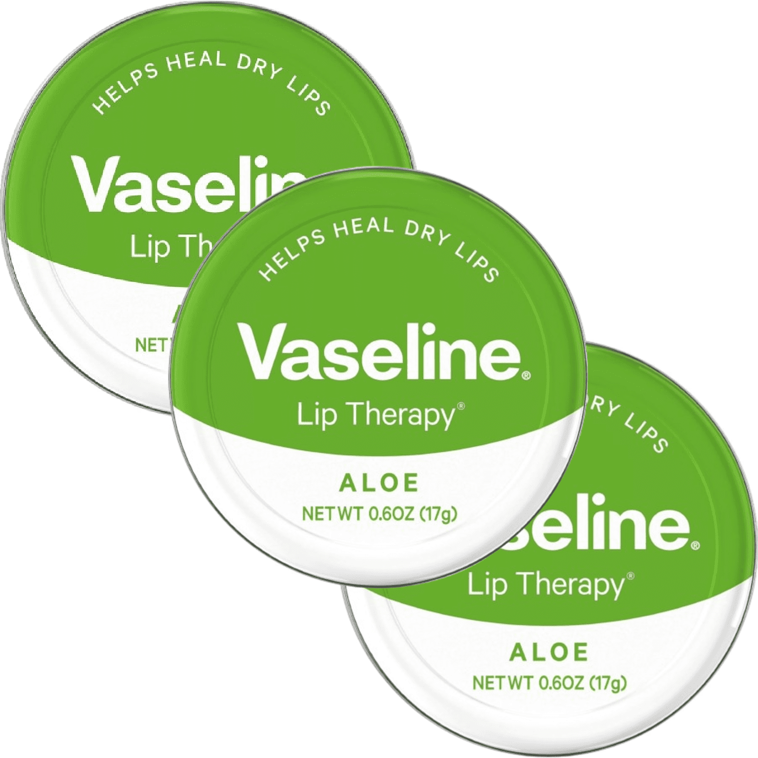 Vaseline Lip Therapy Aloe Vera Lips Tin 3-Pack – Tinted Lip Balm for ...