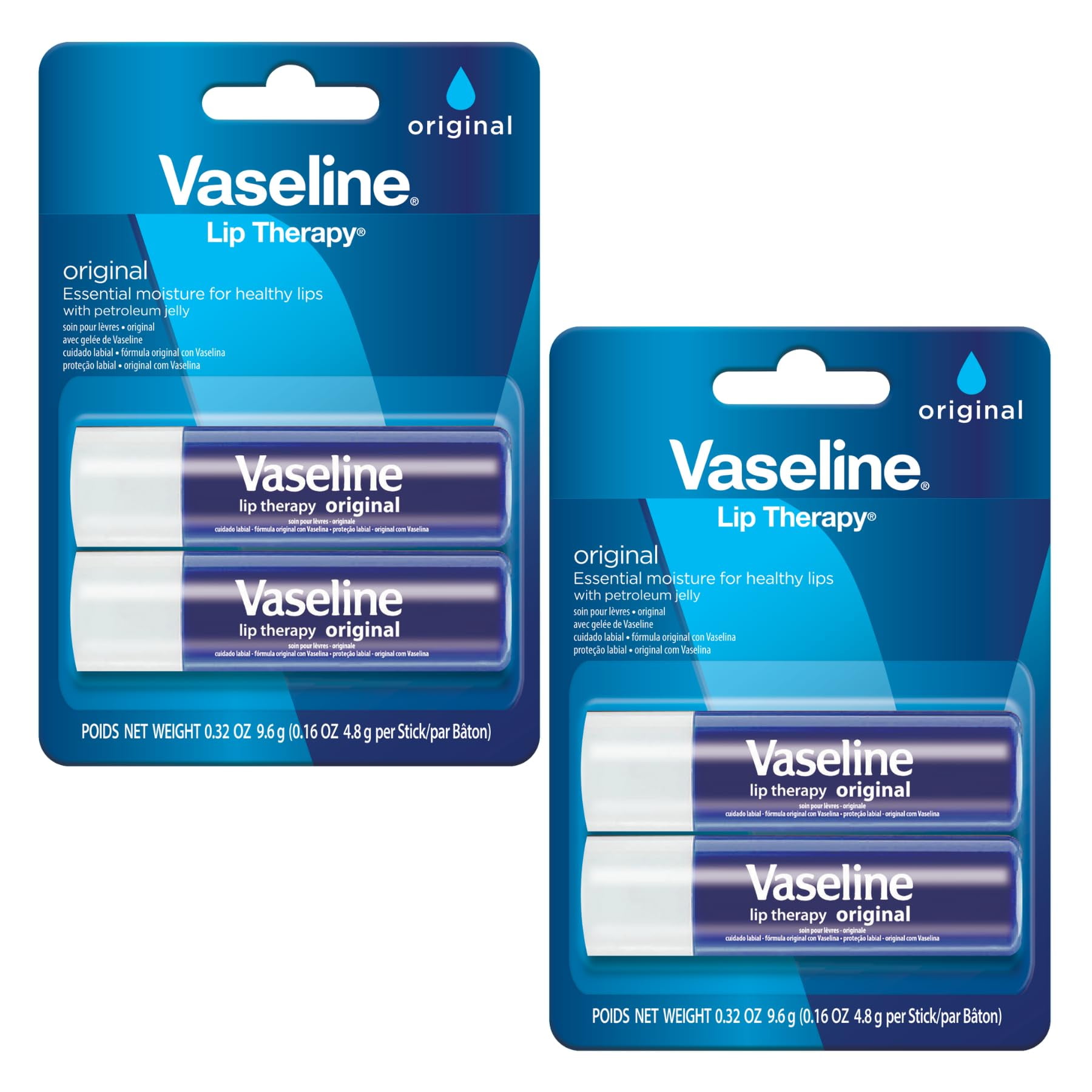 Vaseline Lip Therapy Care Original, Fast-Acting Nourishment, Ideal for Chapped, Dry, Cracked, or ...