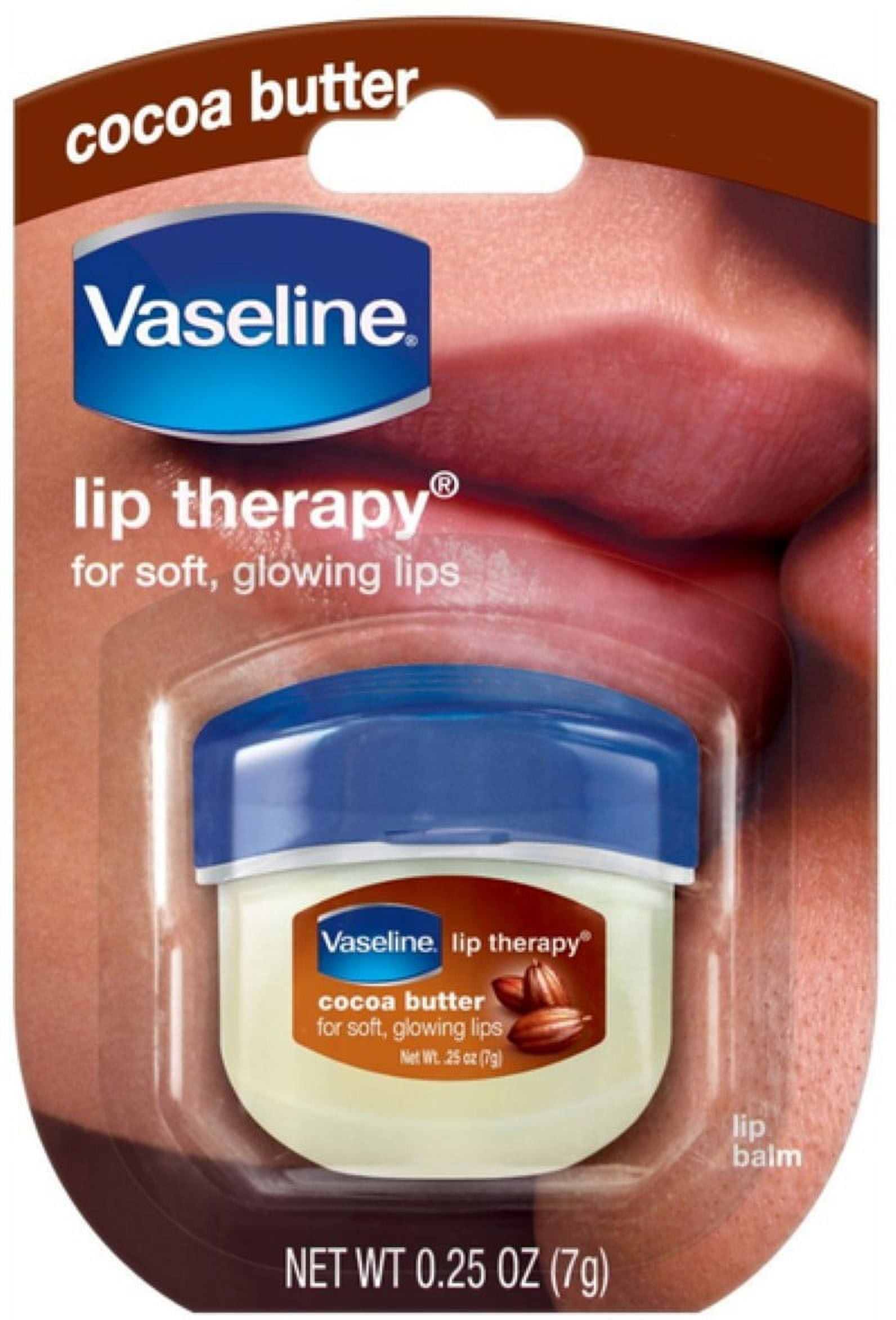 Vaseline Lip Therapy Cocoa Butter, .25 oz (Pack of 2) - Walmart.com