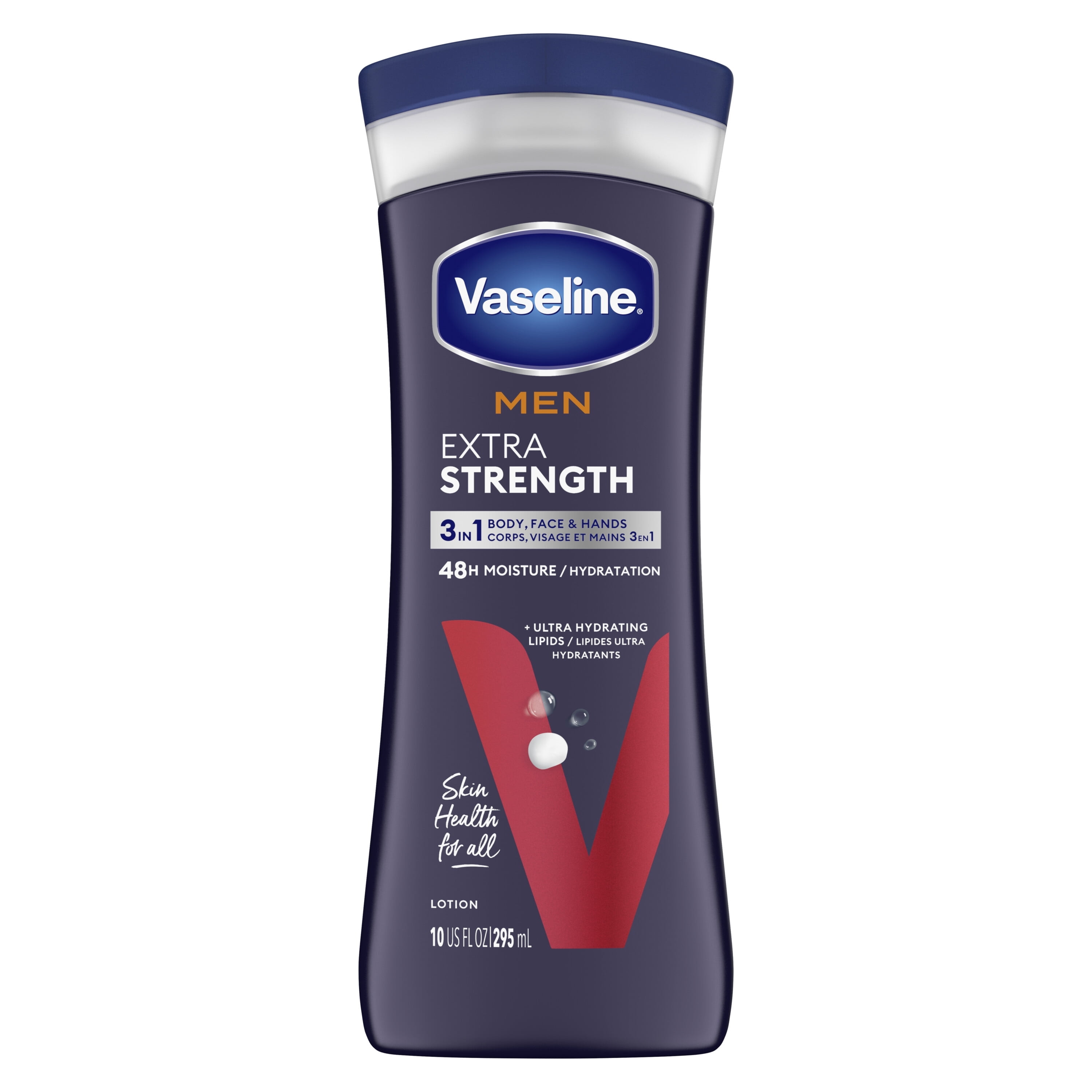 Vaseline Men Extra Strength Lotion 10 fl oz for Face, Hands & Body - Walmart.com