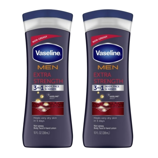 Vaseline Men Extra Strength Non Greasy Face and Body Lotion for Dry ...