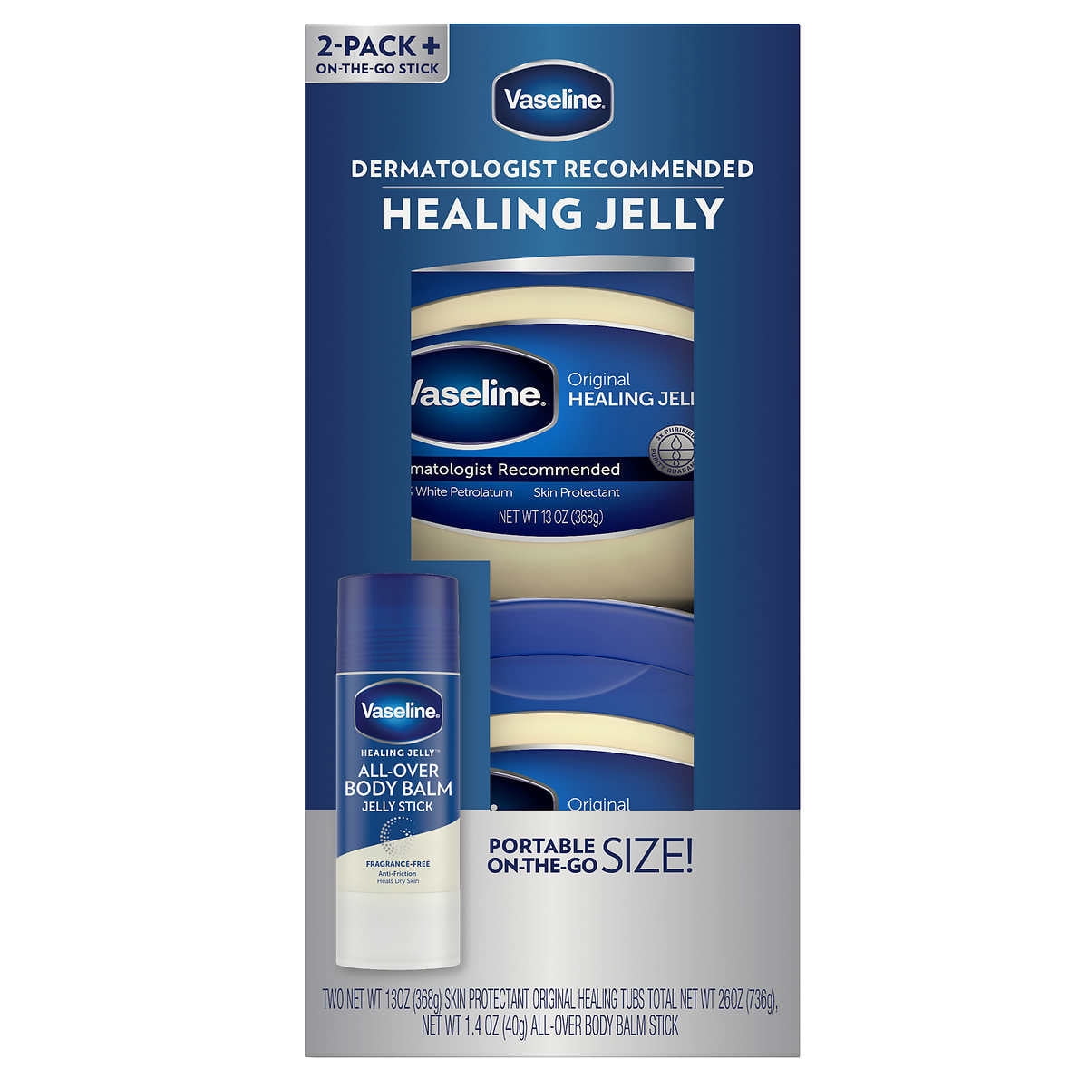 Vaseline Original Healing Jelly 2 Pack + Balm Stick - Walmart.com