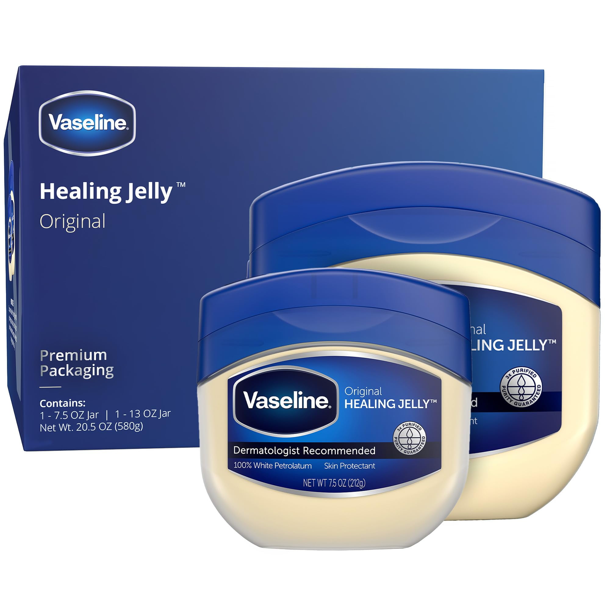 Vaseline Petroleum Jelly, Dermatologist Recommended, Original, 100% ...