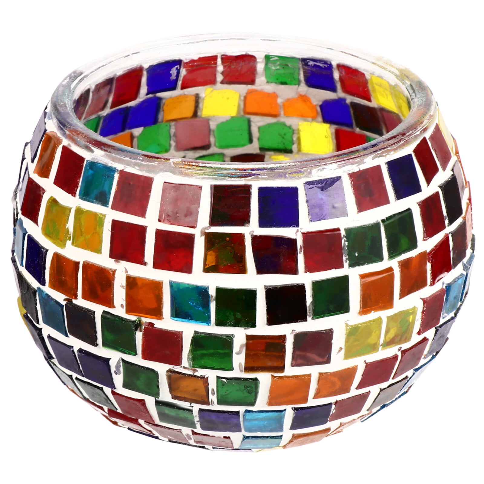 Worgeous Creative Mosaic Glass Candle Holder Decorative Stand for Home ...