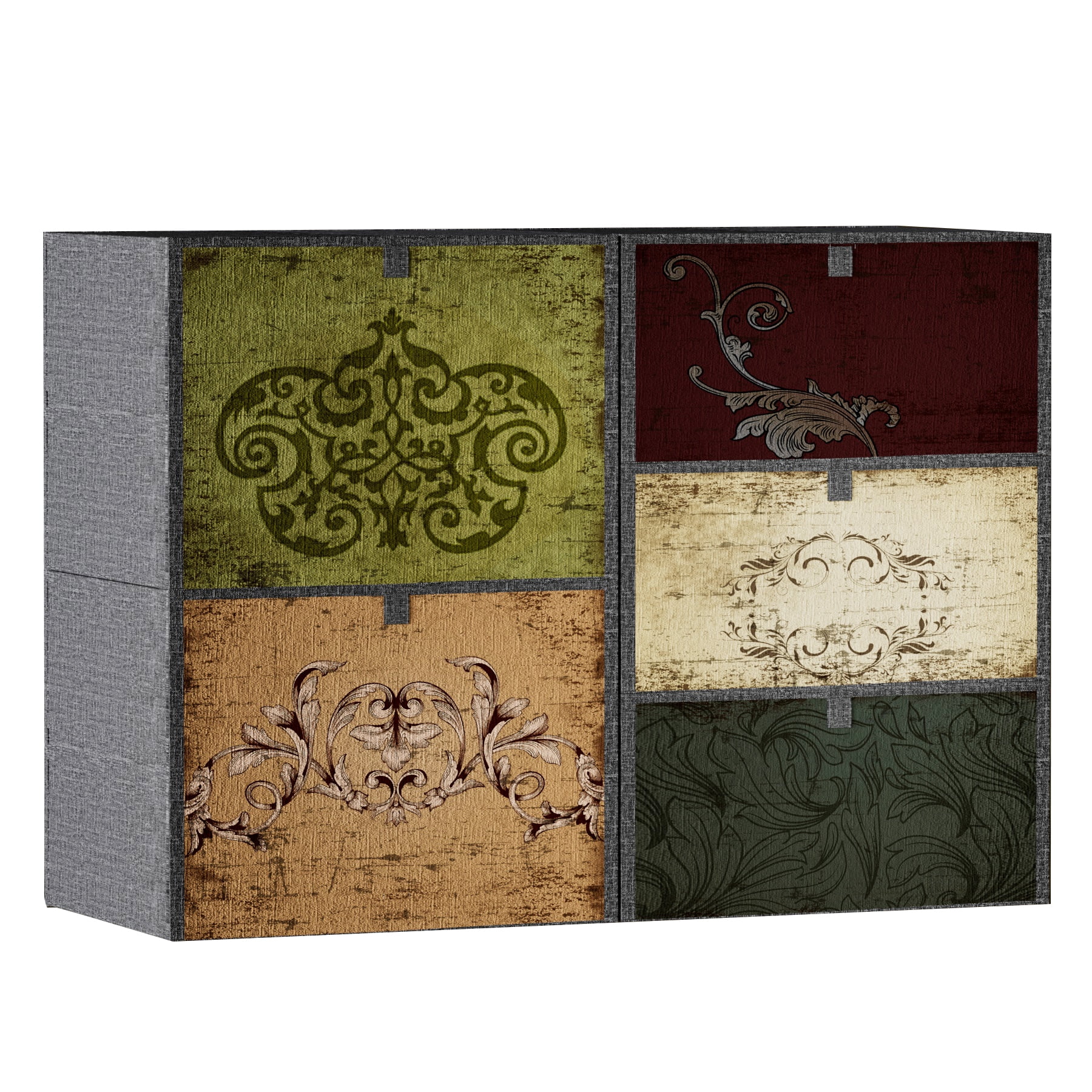 Vasicar 5 Pack Stackable Storage Boxes with Metal Frame & Pull-down Lid ...