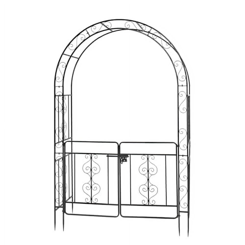 Vasitelan Metal Garden Arch with Double Gate Heavy-Duty Arbor Trellis ...