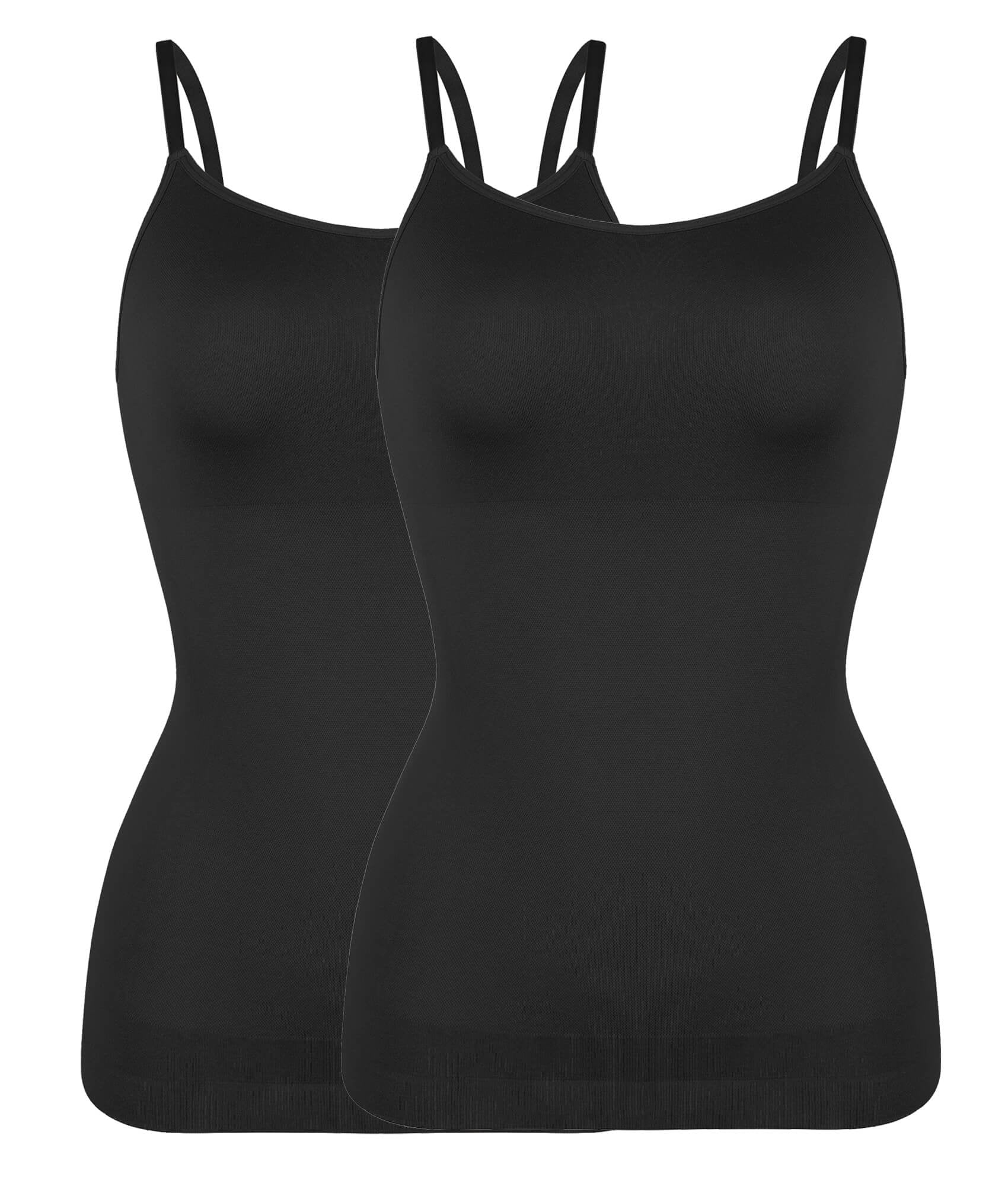 Vaslanda 2 Packs Camisole for Women Tummy Control Cami Shaper Seamless ...