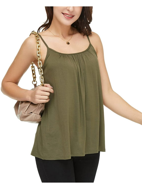 Lqideymx Tank Tops for Women 2024 Built in Bra Flowy Summer Tops for ...