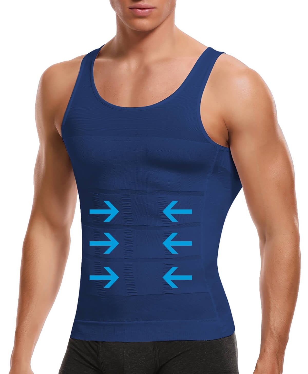 Vaslanda Men Slimming Body Shaper Vest Compression Shirt Gym Workout ...