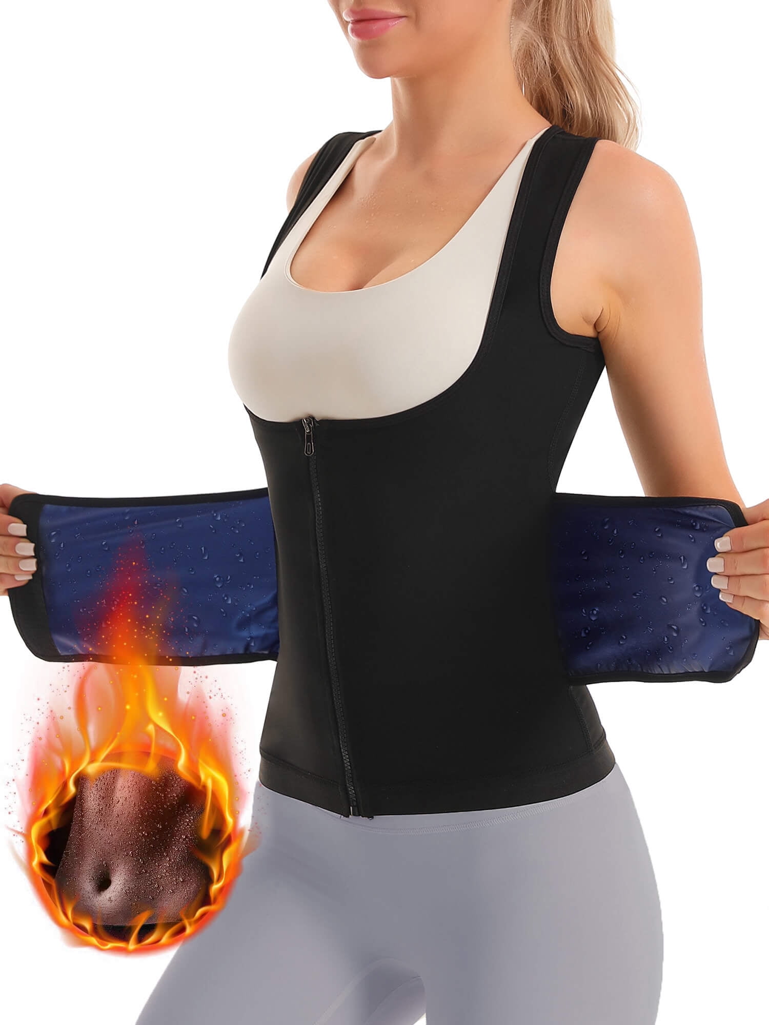 Vaslanda Sauna Vest for Women Sauna Waist Trainer Vest Workout Sweat ...