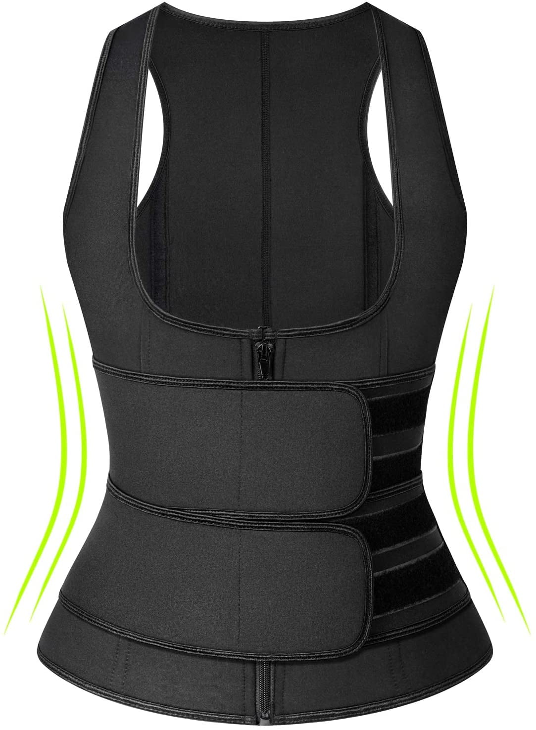 Vaslanda Sauna Waist Trimmer Vest with Adjustable Double Straps, Women ...