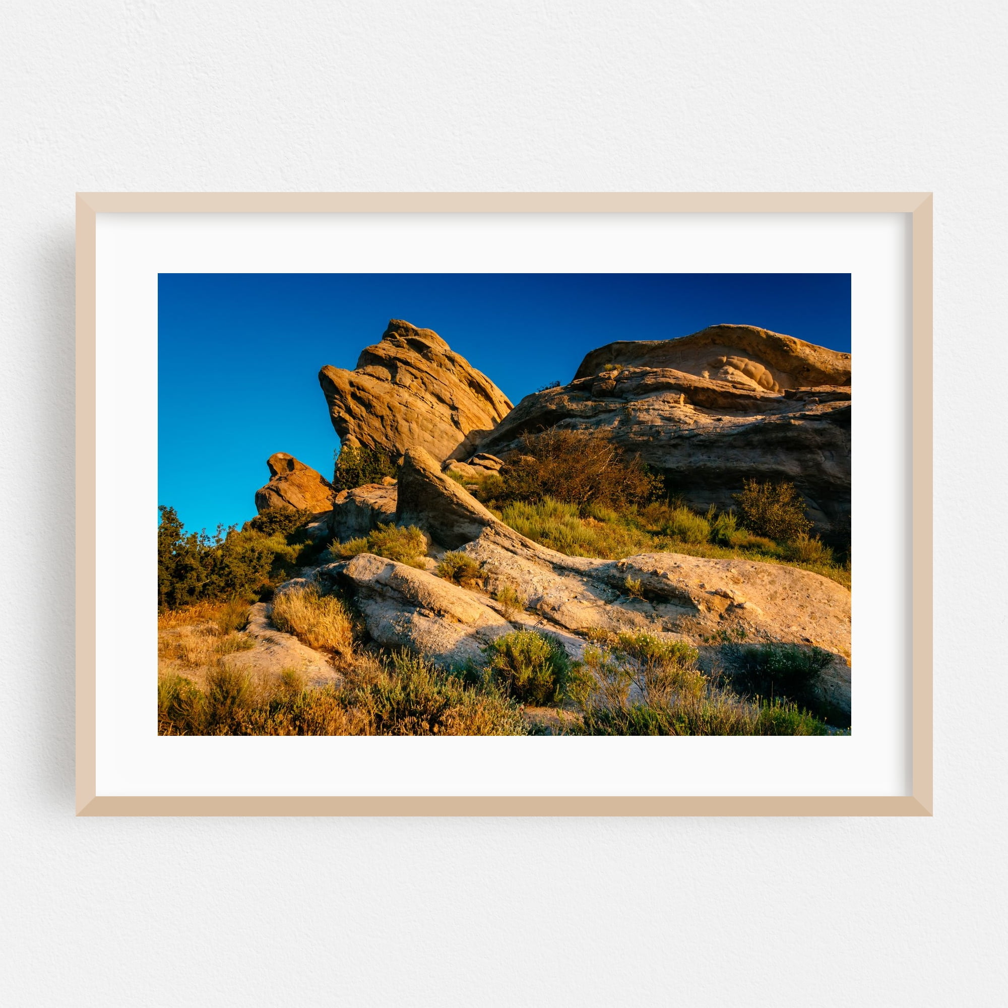 Vasquez Rocks Park 02 - Los Angeles California Photography Oak Framed ...