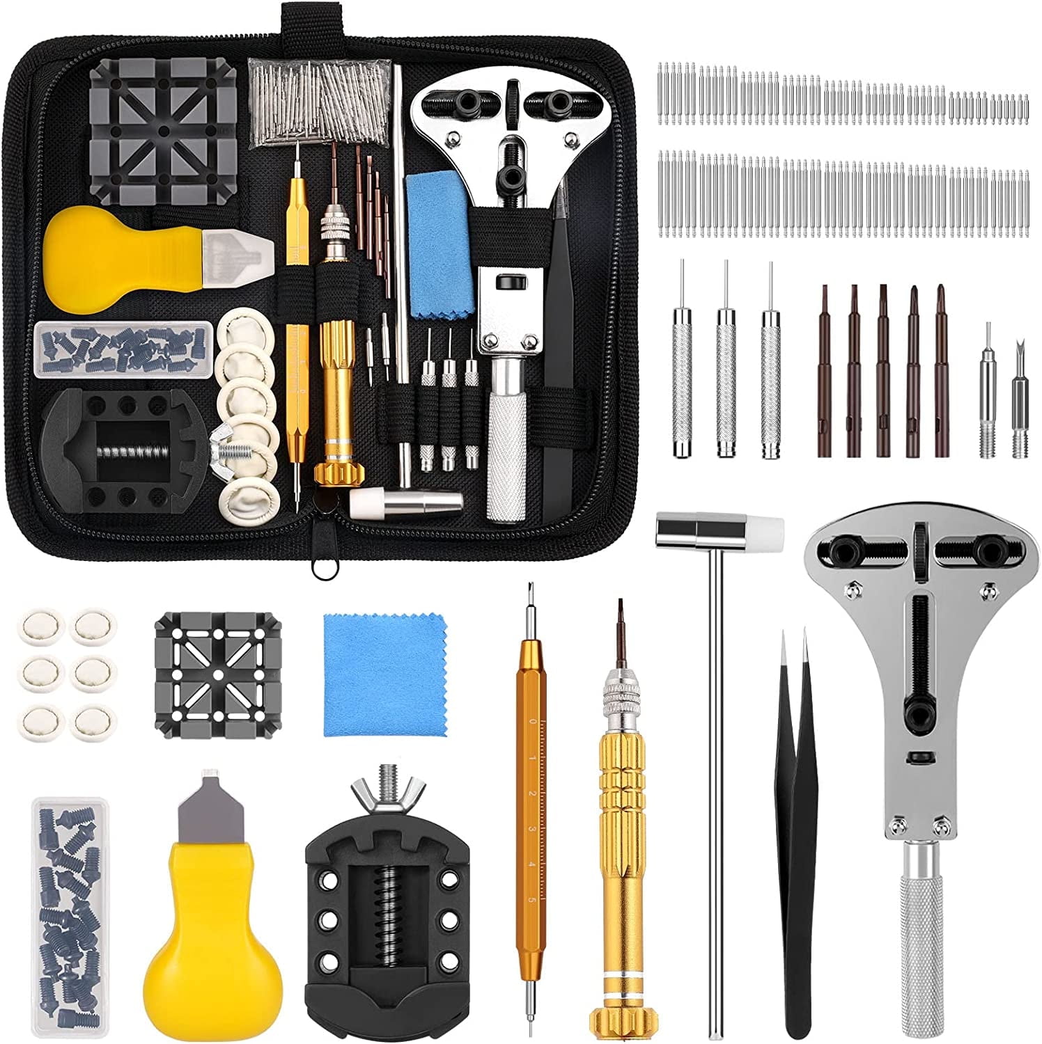 Vastar 151pcs Watch Repair & Battery Replacement Tool Kit, Link Removal ...