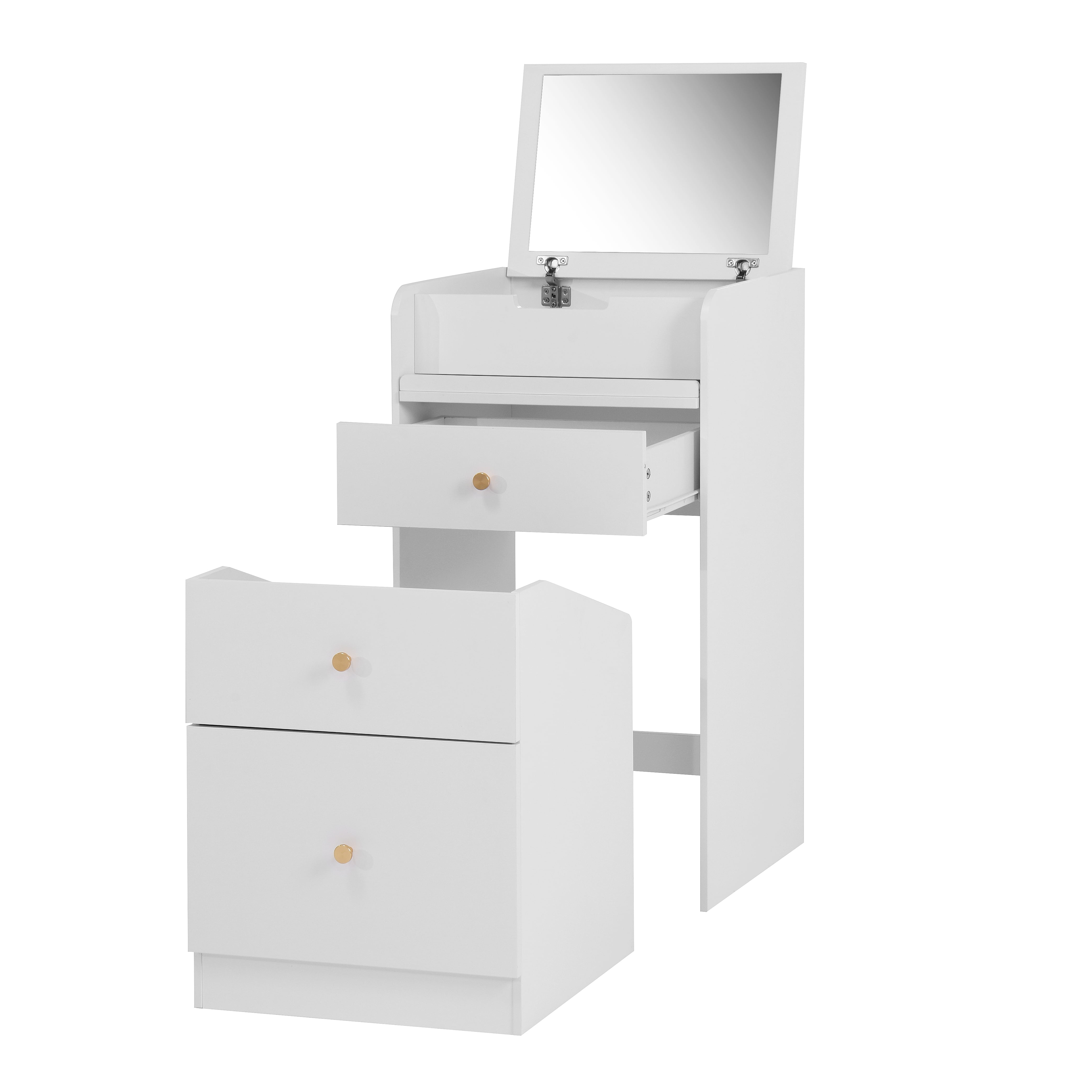 Vastcury Small Vanity Desk with Flip Top Mirror, Makeup Vanity Set with ...
