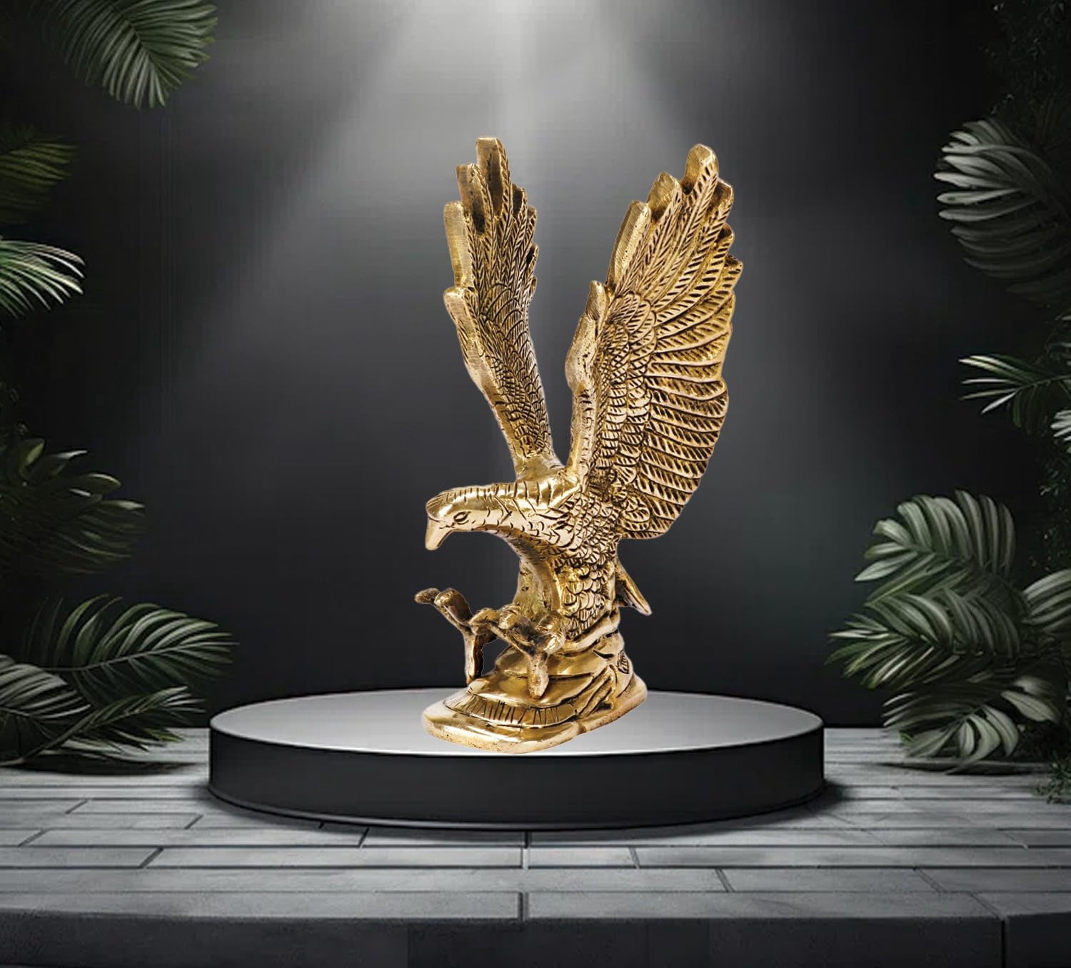 Vastu Brass Eagle Statue Wild Bird Flying Golden Eagle Spreading Wings ...