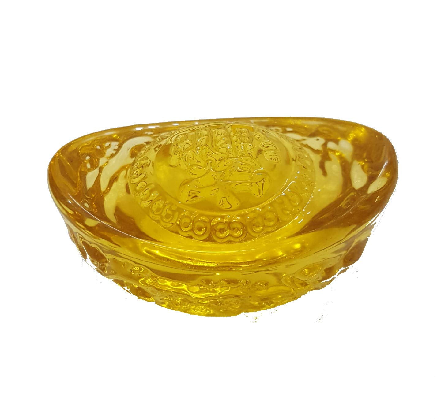 Vastu Shubharambh Clear Crystal Golden Glass Ingot for Prosperity ...