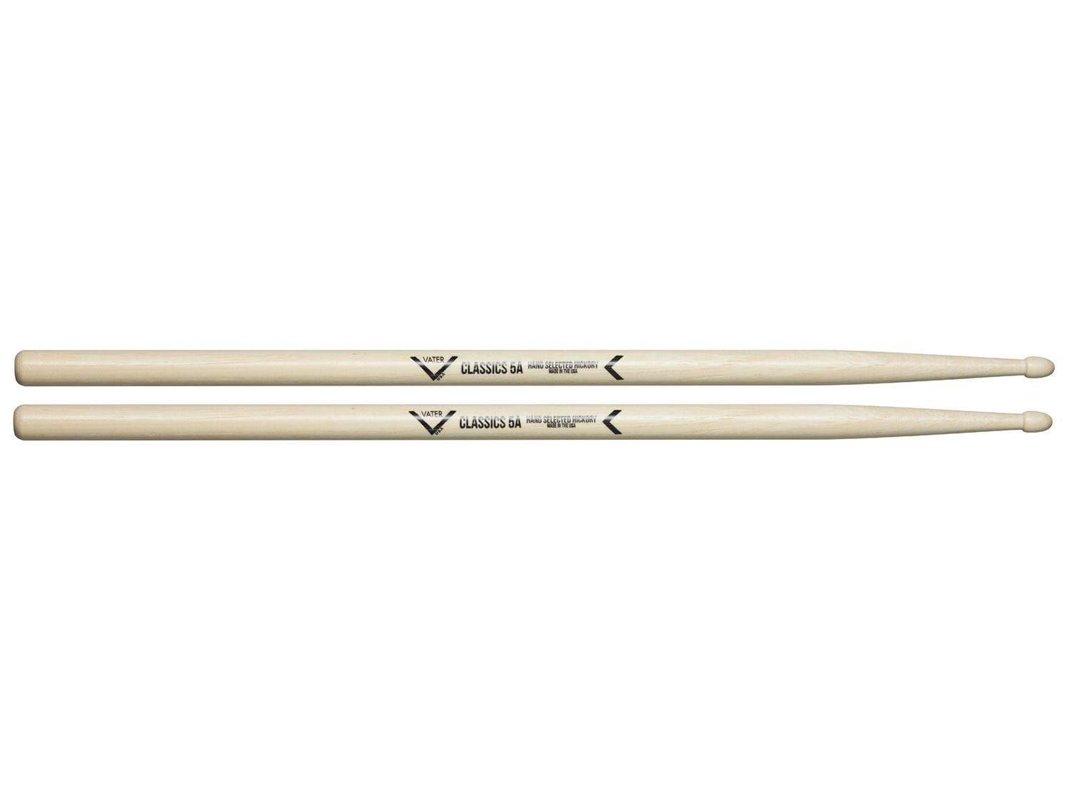 Vater Classics 5A Hickory Wood Tip Drumsticks - Walmart.com