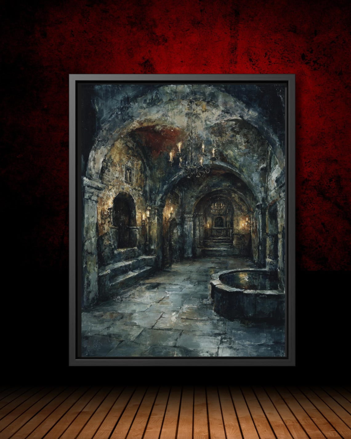Vatican Catacombs Wall Art Poster Gothic Underground Chapel, Dark ...