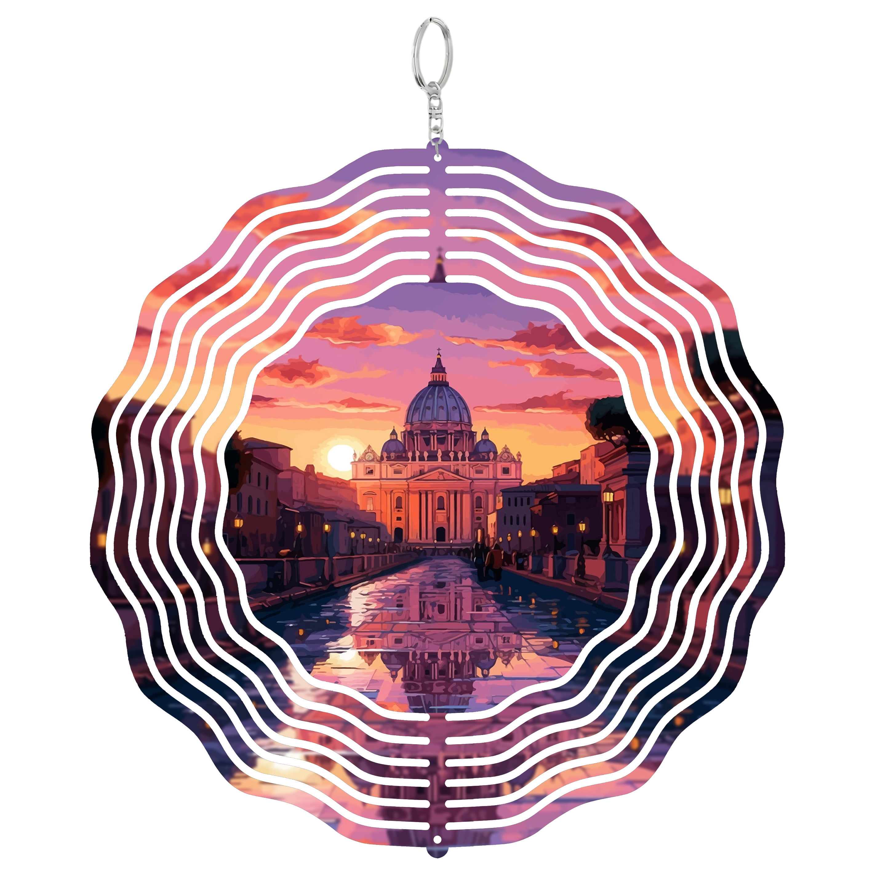 Vatican City Basilica Landmark 3D Wind Spinner Metal Laser Cut Hanging ...