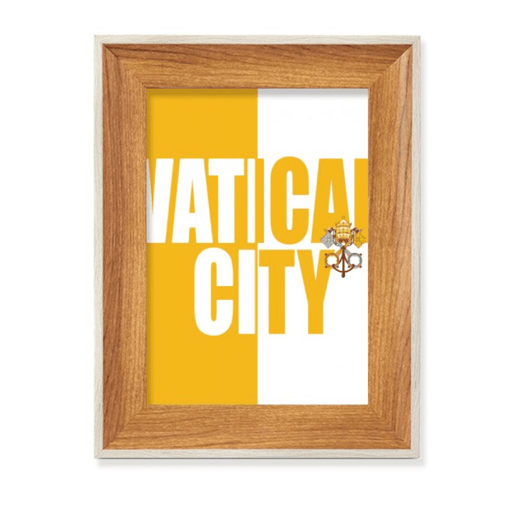 Vatican City Country Flag Name Desktop Wooden Photo Frame Display ...