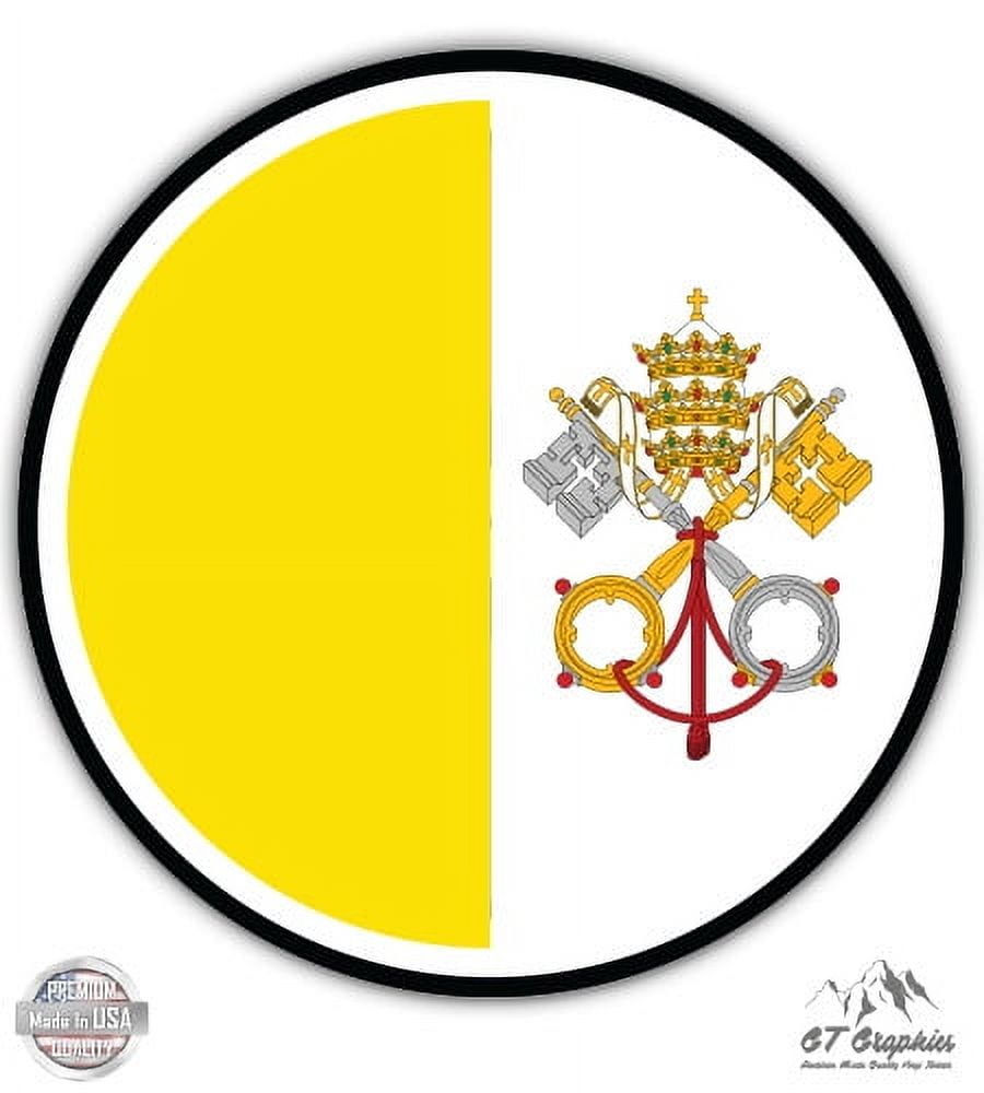 Vatican City Flag - 3" Vinyl Sticker - For Car Laptop I-Pad Phone ...