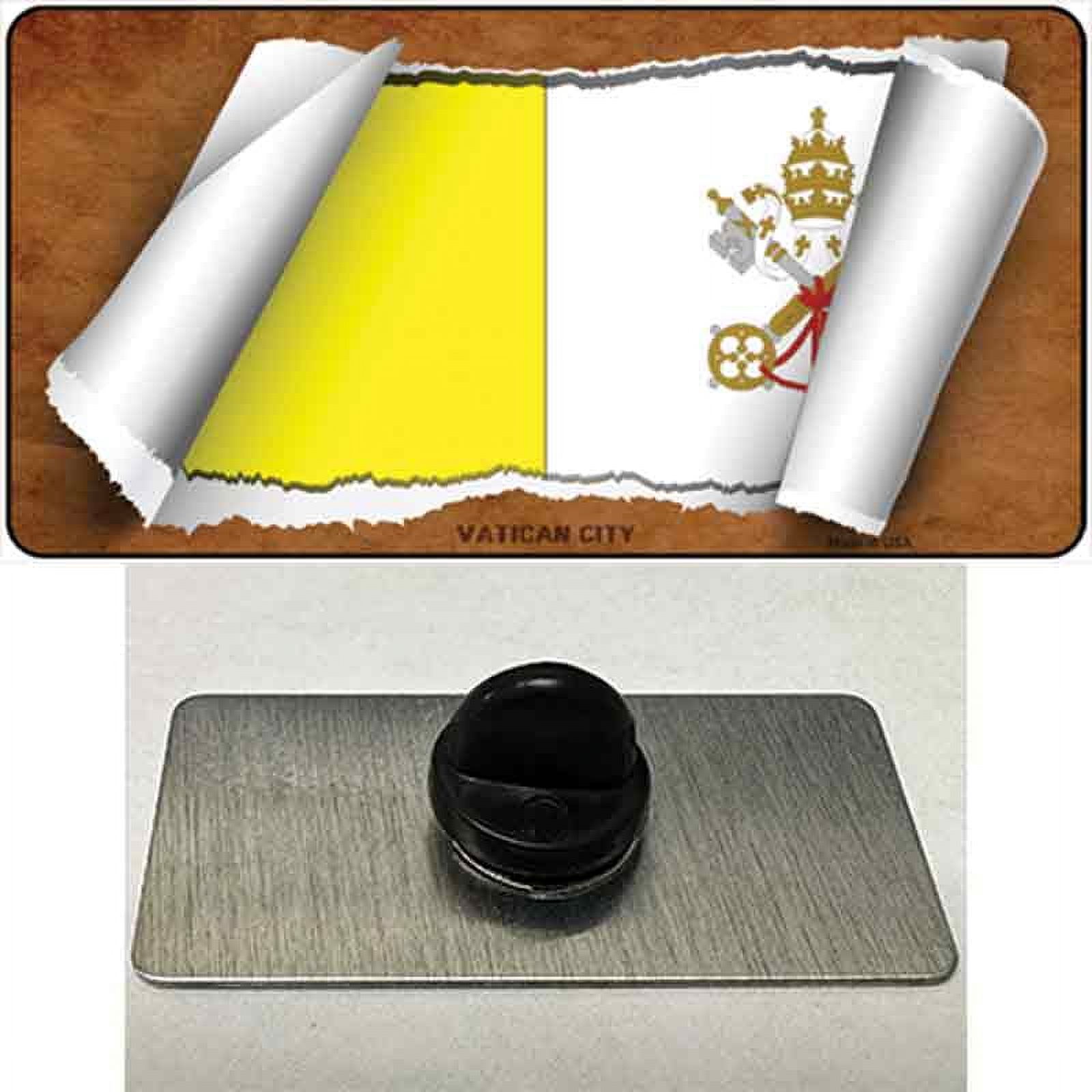 Vatican City Flag Scroll Novelty Metal Hat Pin 1.5" x 0.75" Hat Pin ...