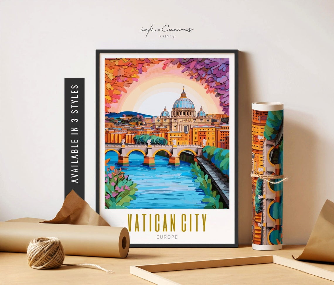 Vatican City Poster Vatican Art Poster European Cities Posters Vatican ...