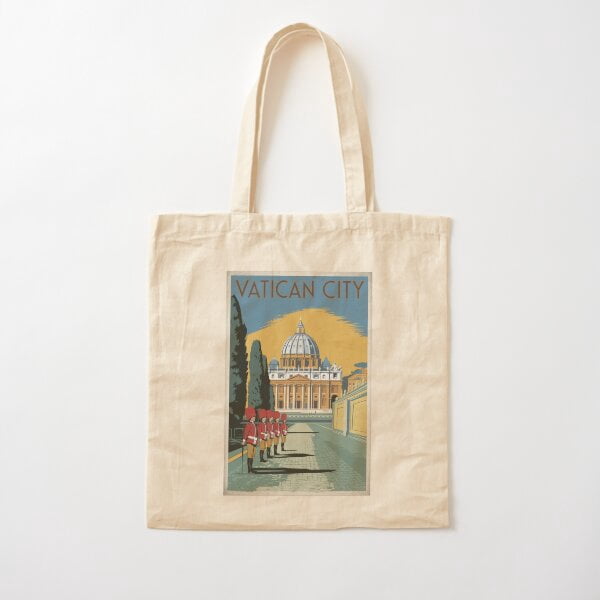 Vatican City Vintage Travel Poster Cotton Tote Bag Canvas Tote Bag ...