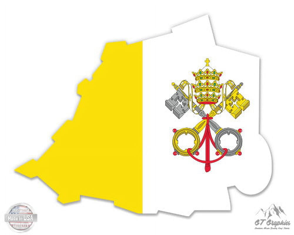 Vatican Map Flag Country Shape - 12" Vinyl Sticker Waterproof Decal ...