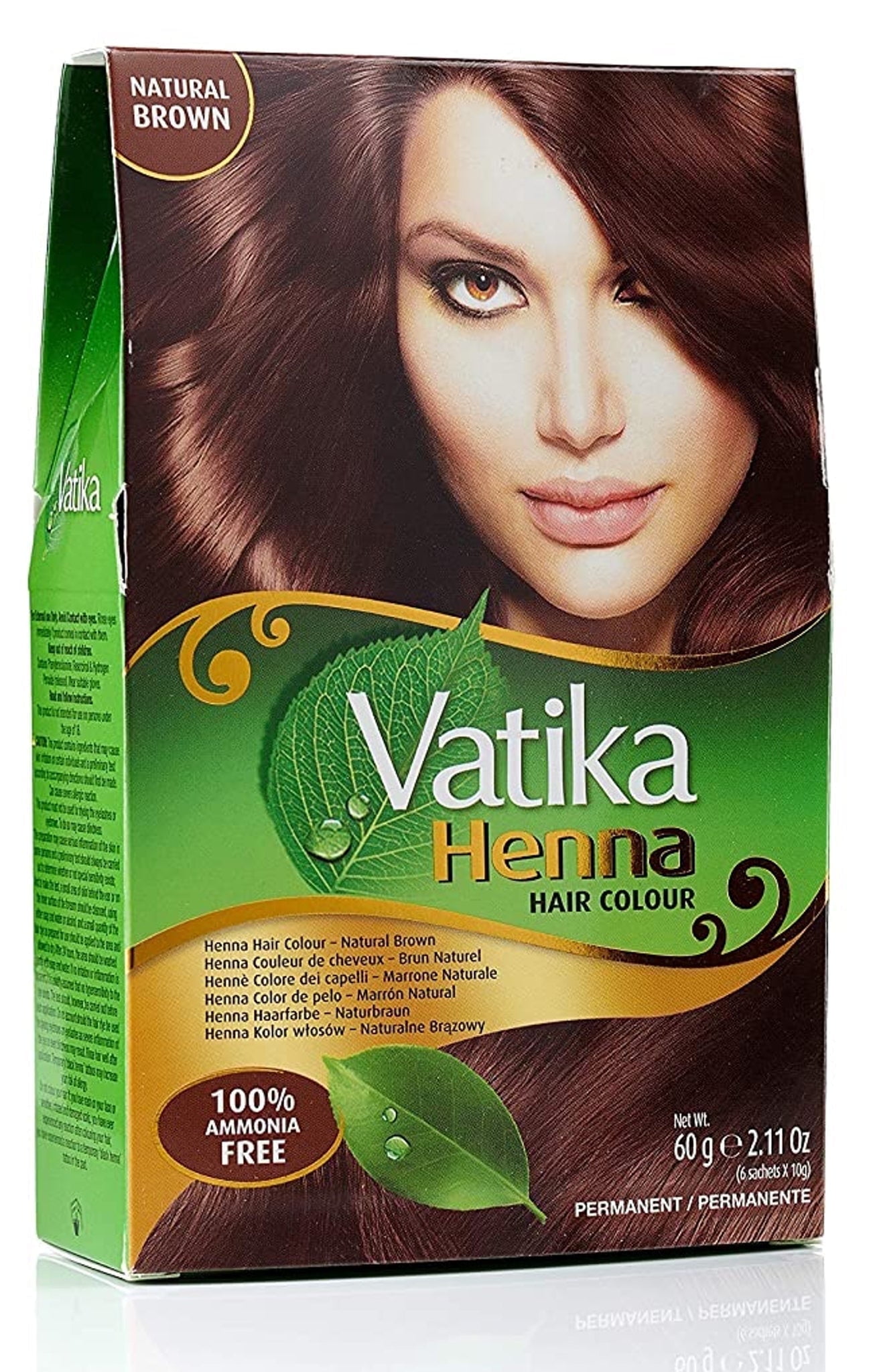 Vatika Henna Hair Colors - Natural Brown 60 gm box Pack of 4 - Walmart.com