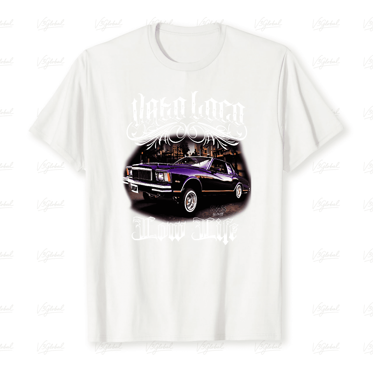 Vato Loco Low Rider Monte Carlo Chicano Art Style Shaka Unisex T-Shirt ...