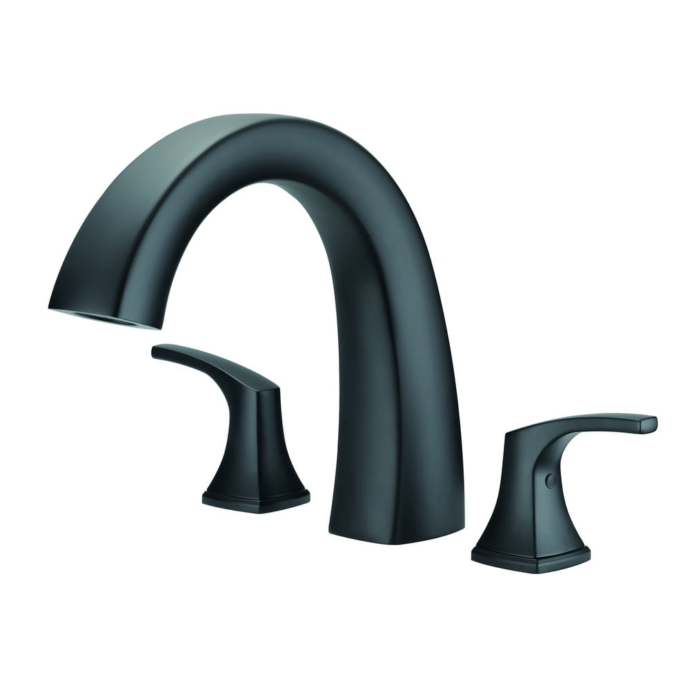 Vaughn Two-Handle Roman Tub Trim Kit w/Out Spray Satin Black - Walmart.com