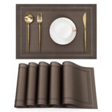 Vaukki PVC Placemats Set of 6 Heavy Duty Heat Resistant Washable Table ...