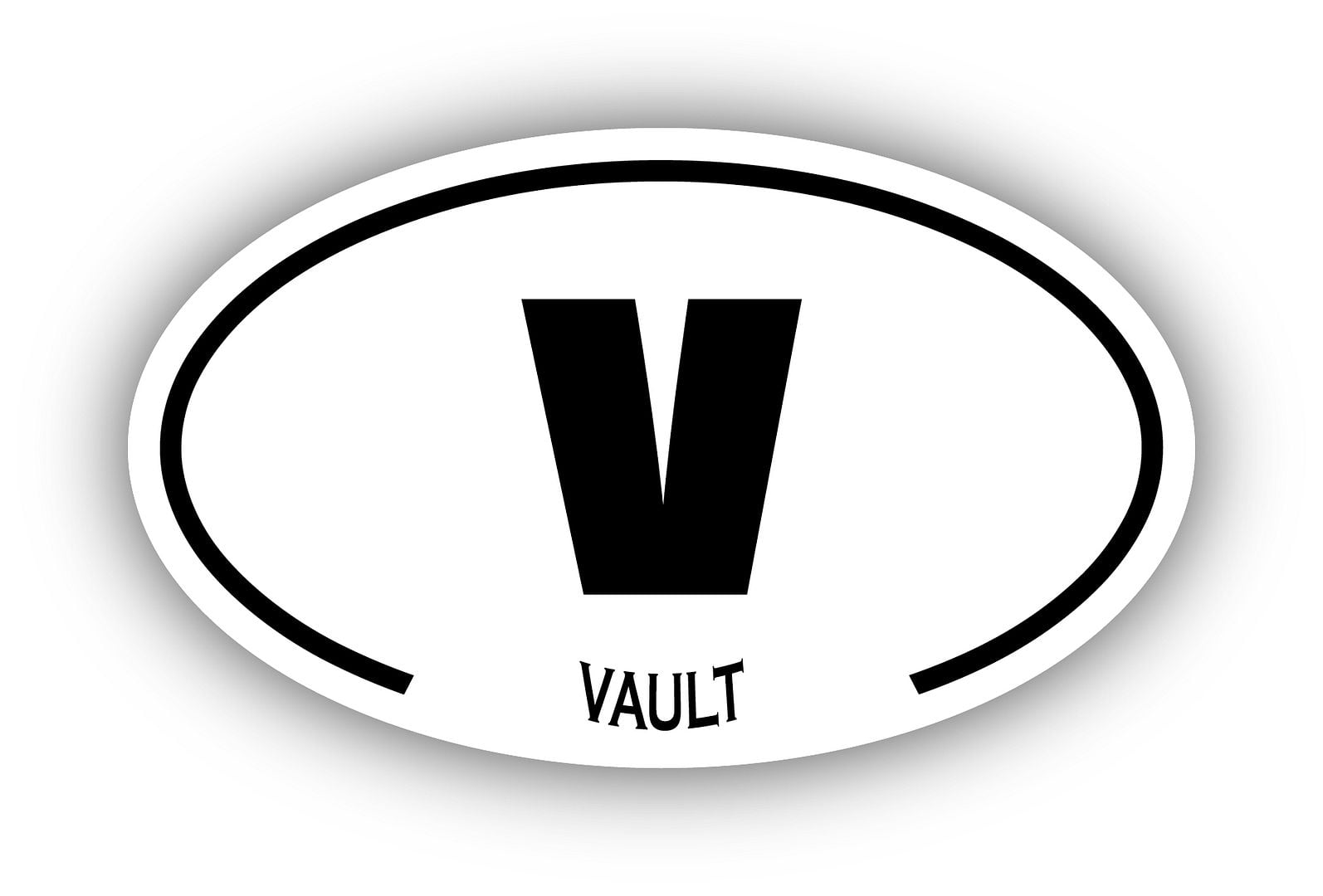 Vault V Oval Bumper Sticker 3M Vinyl Decal 3 in x 5 in - Walmart.com