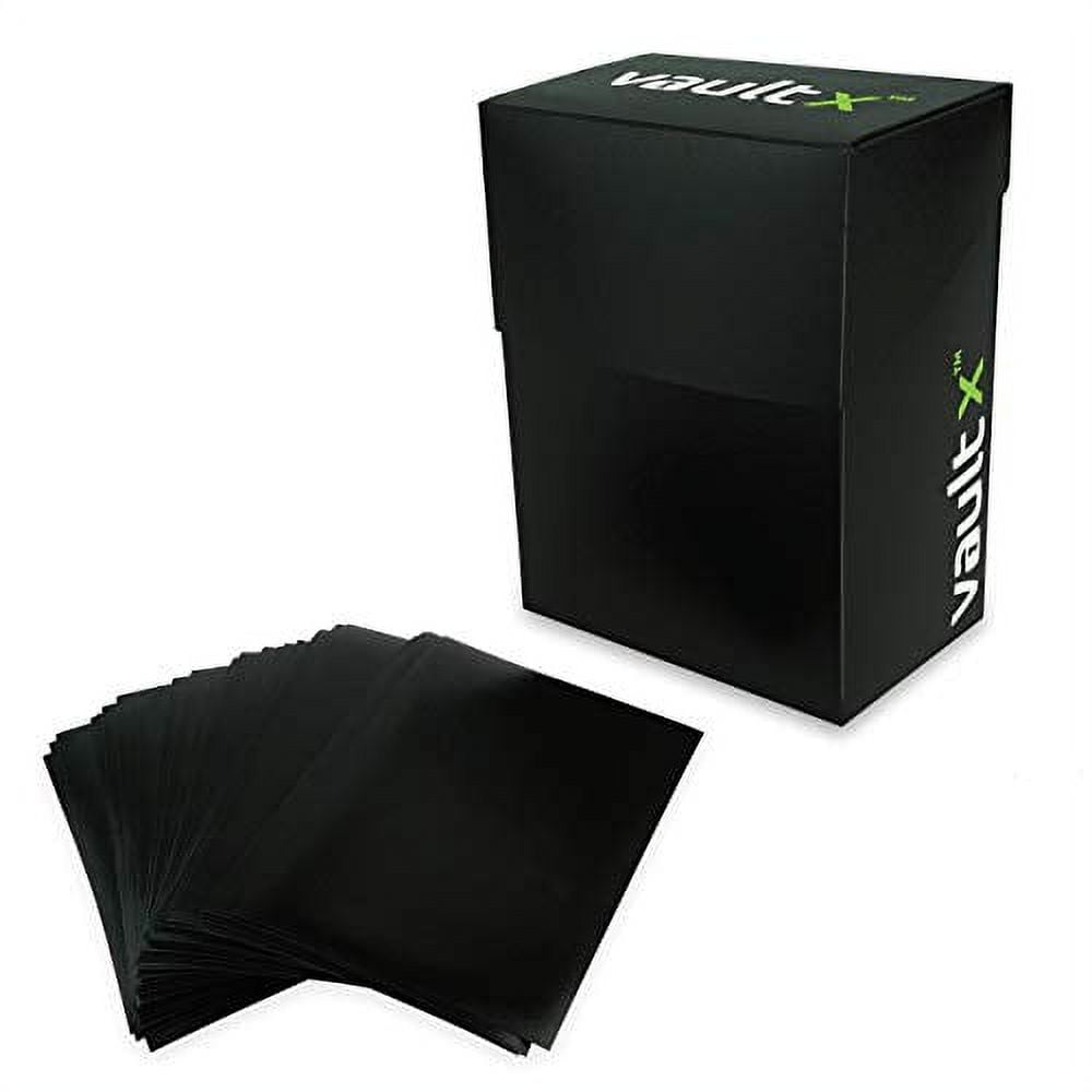 Vault X Deck Box and 100 Black Card Sleeves - Medium Size for 70-80 ...