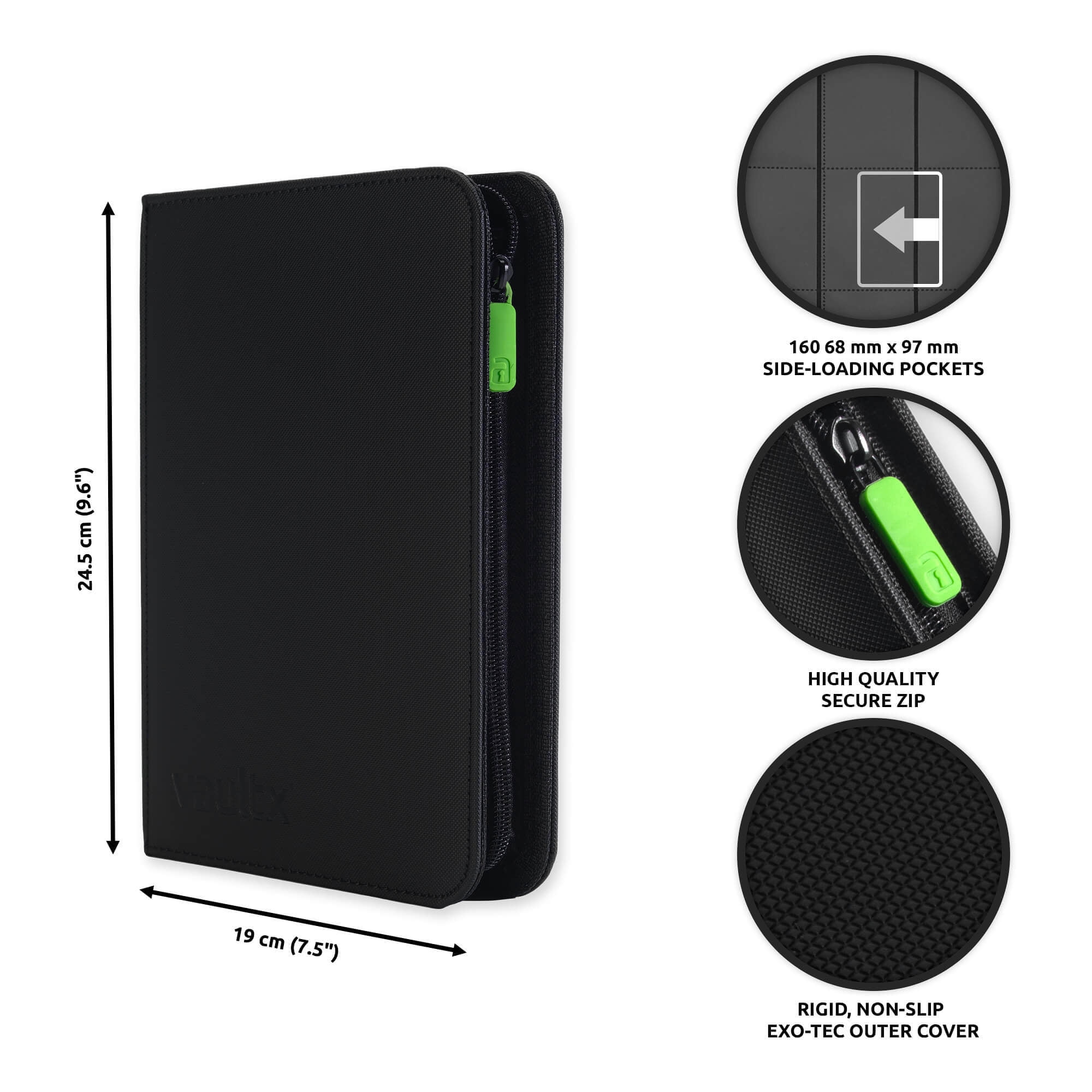 Vault X 4-Pocket Exo-Tec® Zip Binder (Signature Black) - Walmart.com