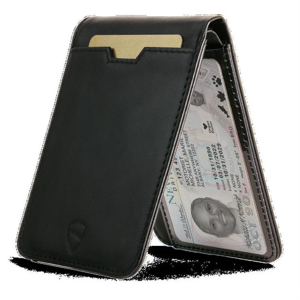Vaultskin MANHATTAN Slim Bifold Leather Wallet with Window for ID ...