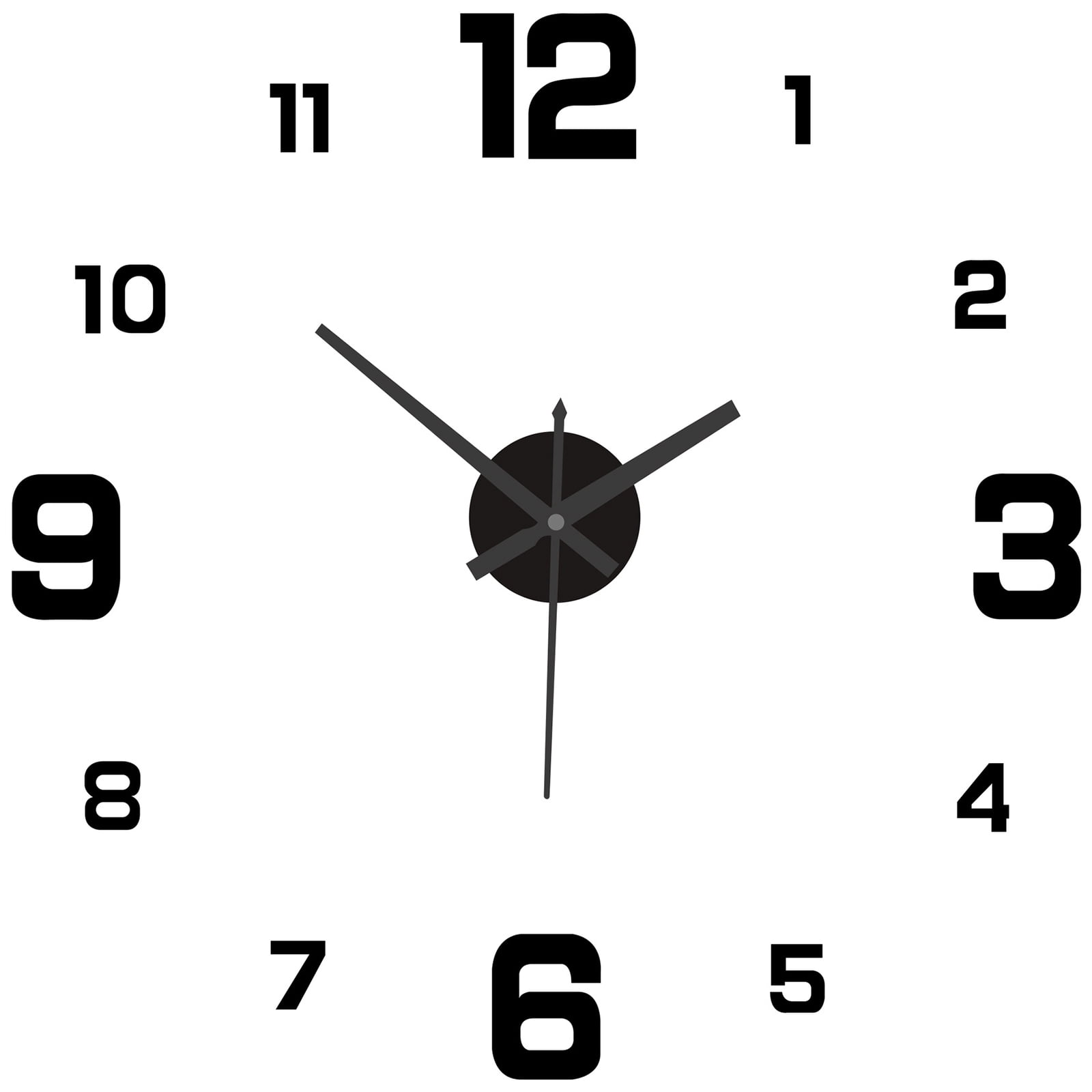 Vaupan Frameless DIY Wall Clock, Self-Adhesive 3D Decorative Wall ...