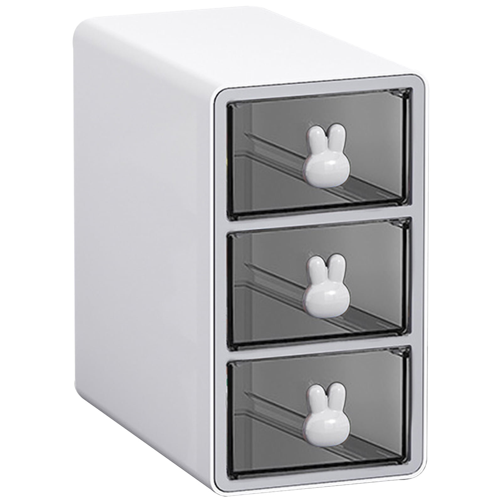 Vaupan Three-Layer Storage Box, Transparent of 3 Compartments, Desk ...