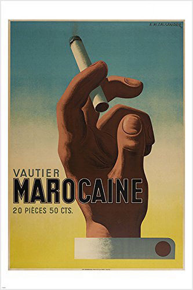 Vautier Marocaine Vintage Ad Poster French Cigarette Retro Smoking ...