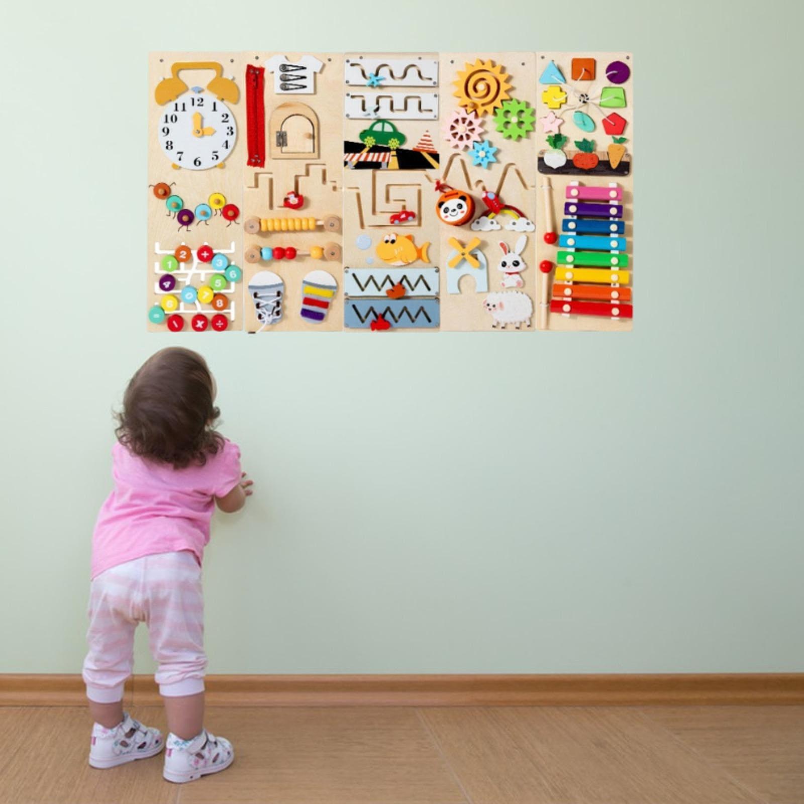 Vaveren 5 Pieces Interactive Wall Activity Panel Kids Busy Board Unique ...