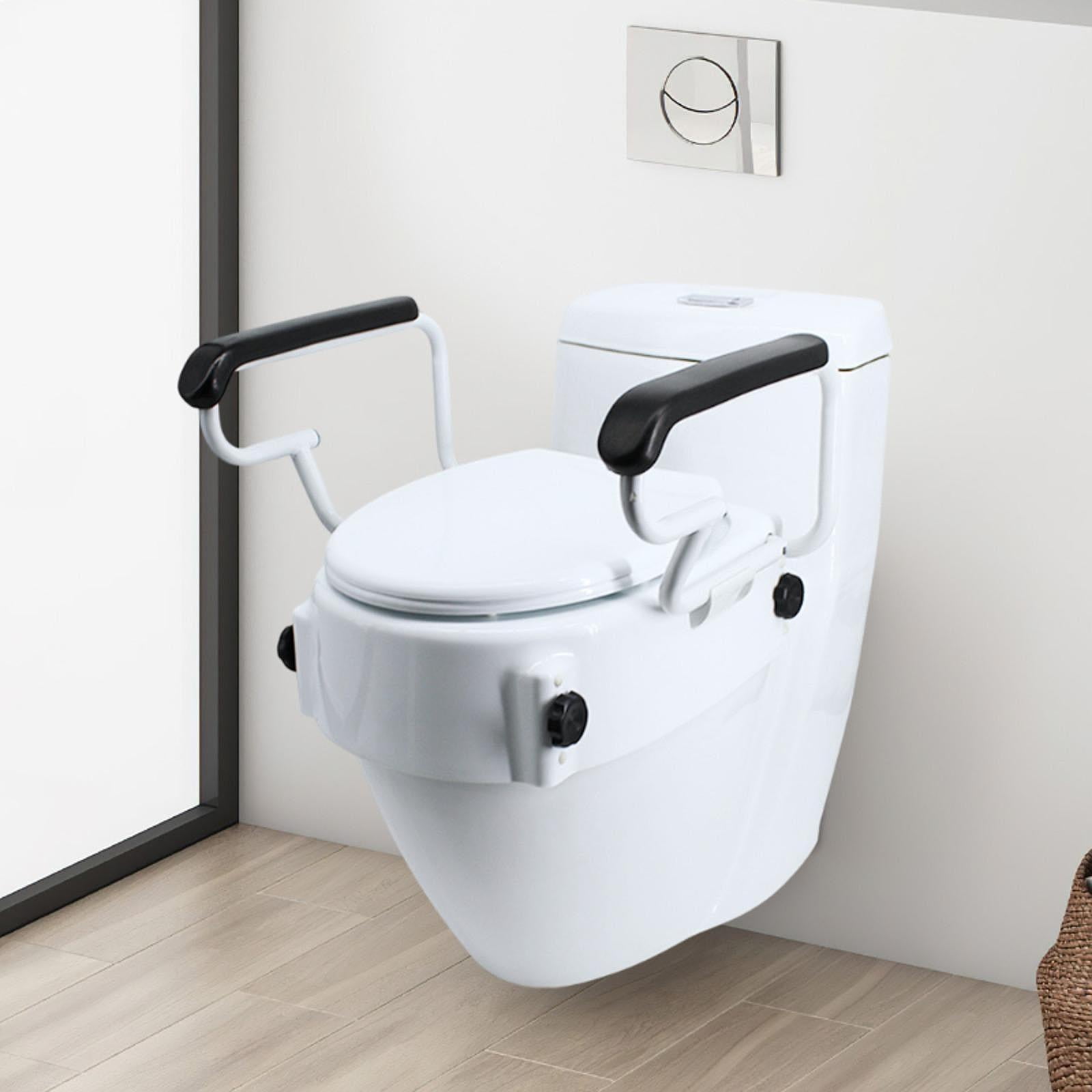 Vaveren Raised Toilet Seat Riser Anti Slip with Lid for Disabled ...