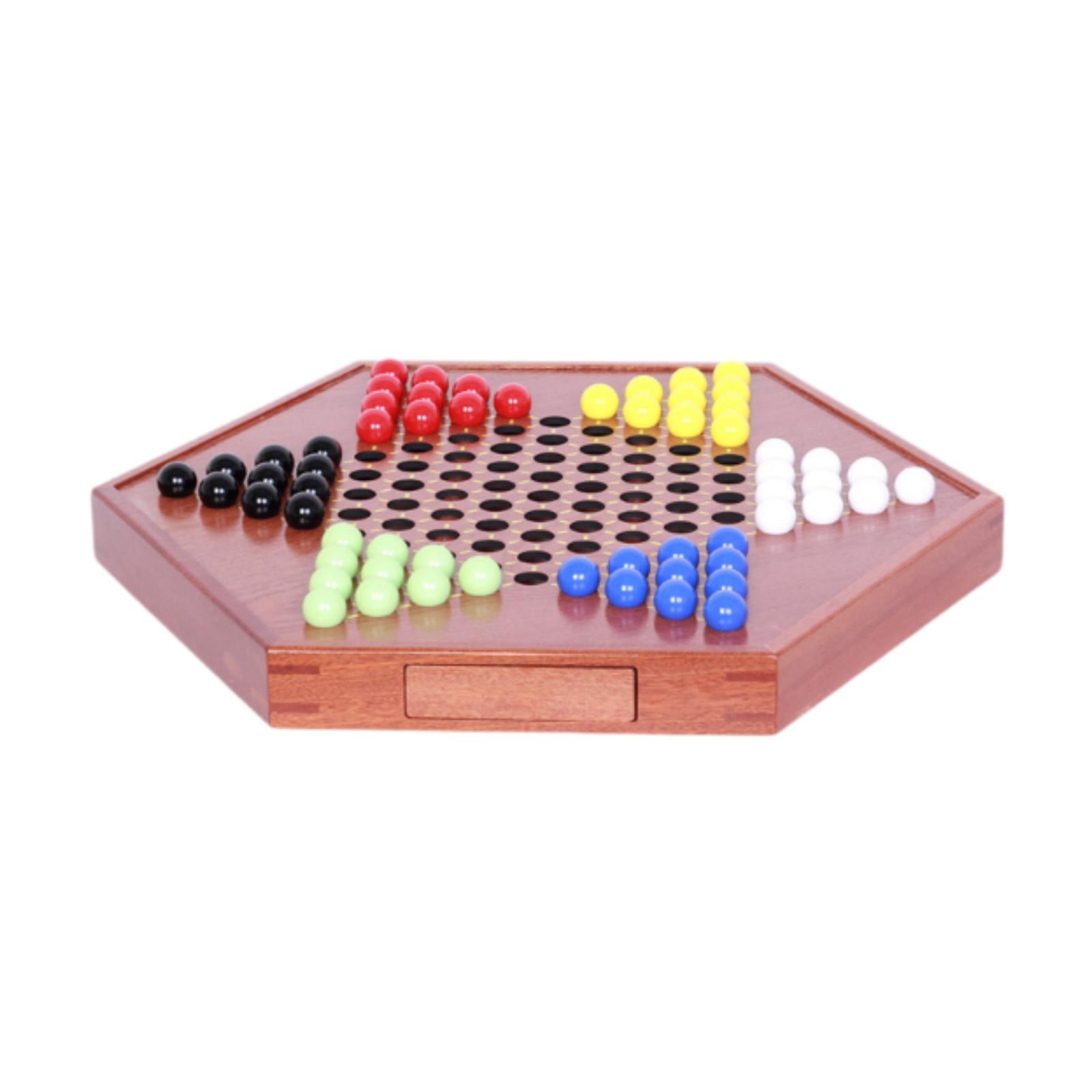 Vaveren Wooden Chinese Checkers with 60 Marbles Strategy Game for ...