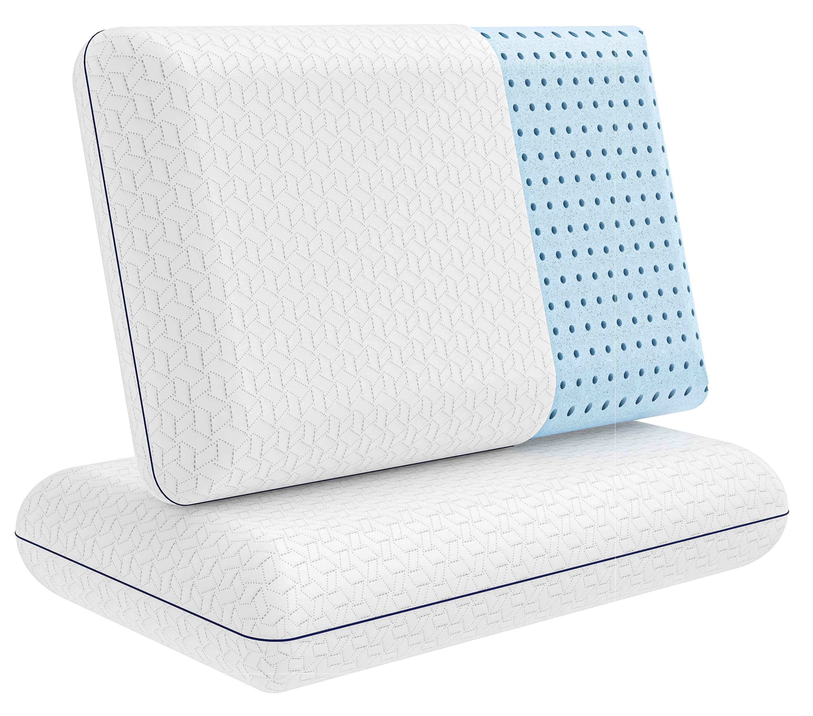 Vaverto Gel Memory Foam Pillow - Queen Size - Ventilated, Premium Bed ...